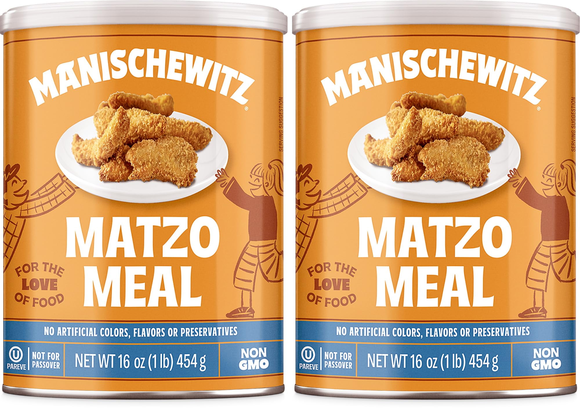 Manischewitz Matzo Meal Canister, 1 Pound Pack of 2, Kosher - Walmart.com