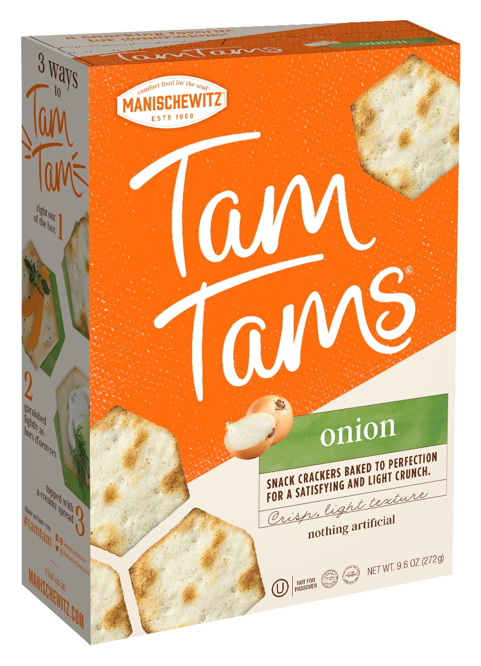 Manischewitz Onion Tam Tams Snack Crackers, 9.6oz - Walmart.com