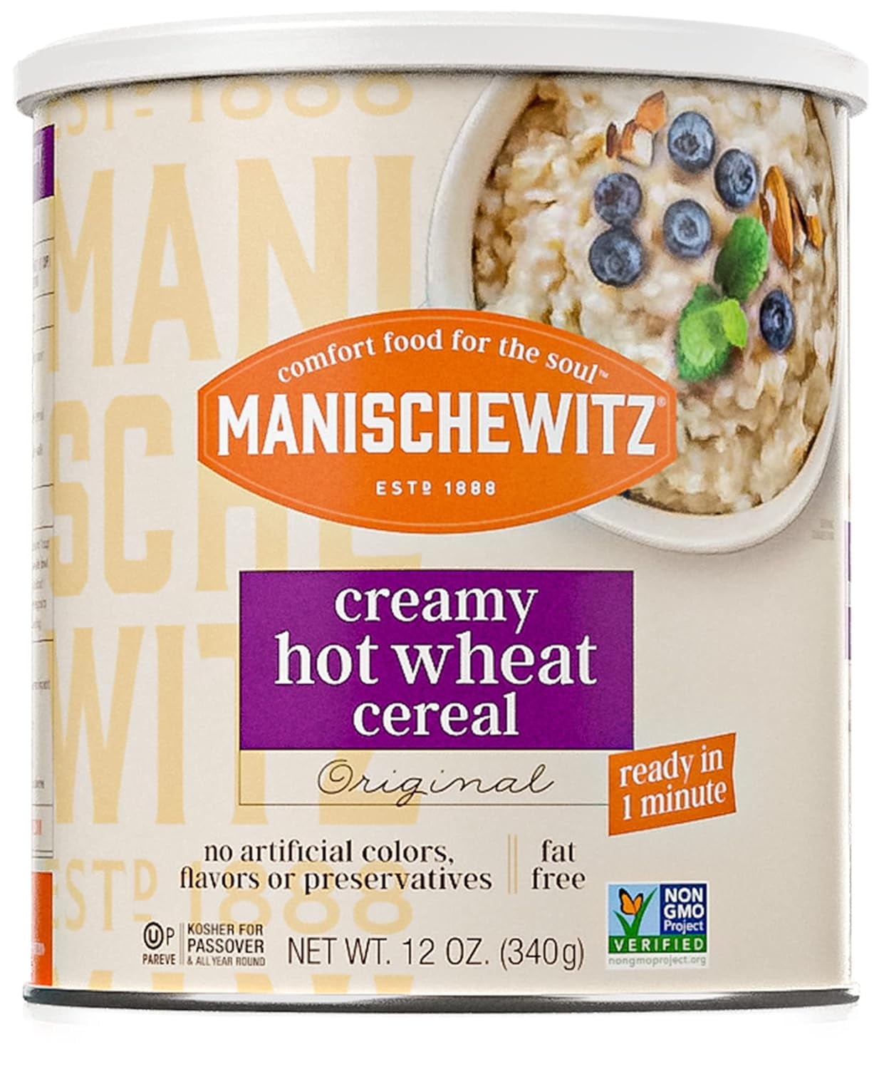 Manischewitz Original Creamy Hot Wheat Cereal, 12oz (2 Pack) | Kosher ...