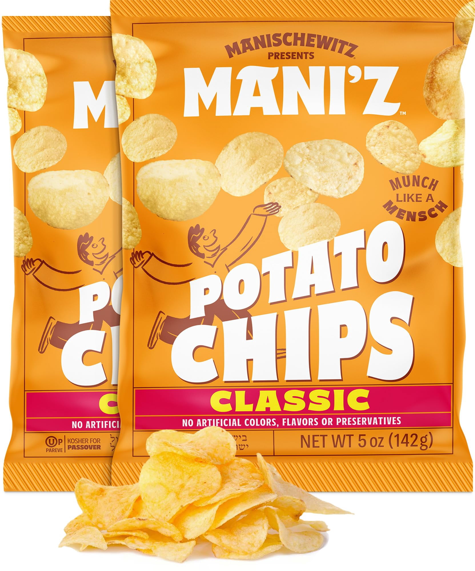 Manischewitz Original Salted Potato MZF22 Chips 5oz (2 Pack) | Crispy ...