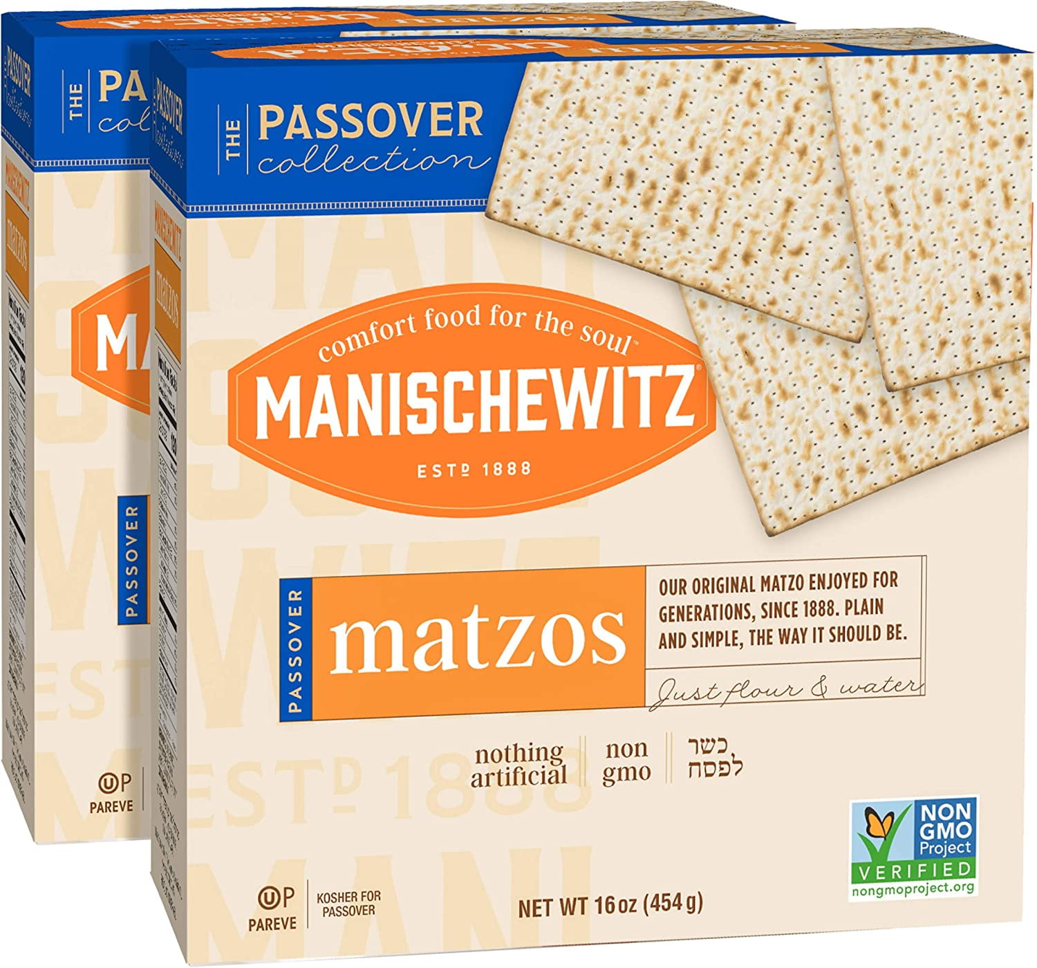 Manischewitz Passover Matzos Crackers, Fresh and Crispy Matzah. (2 Pack ...