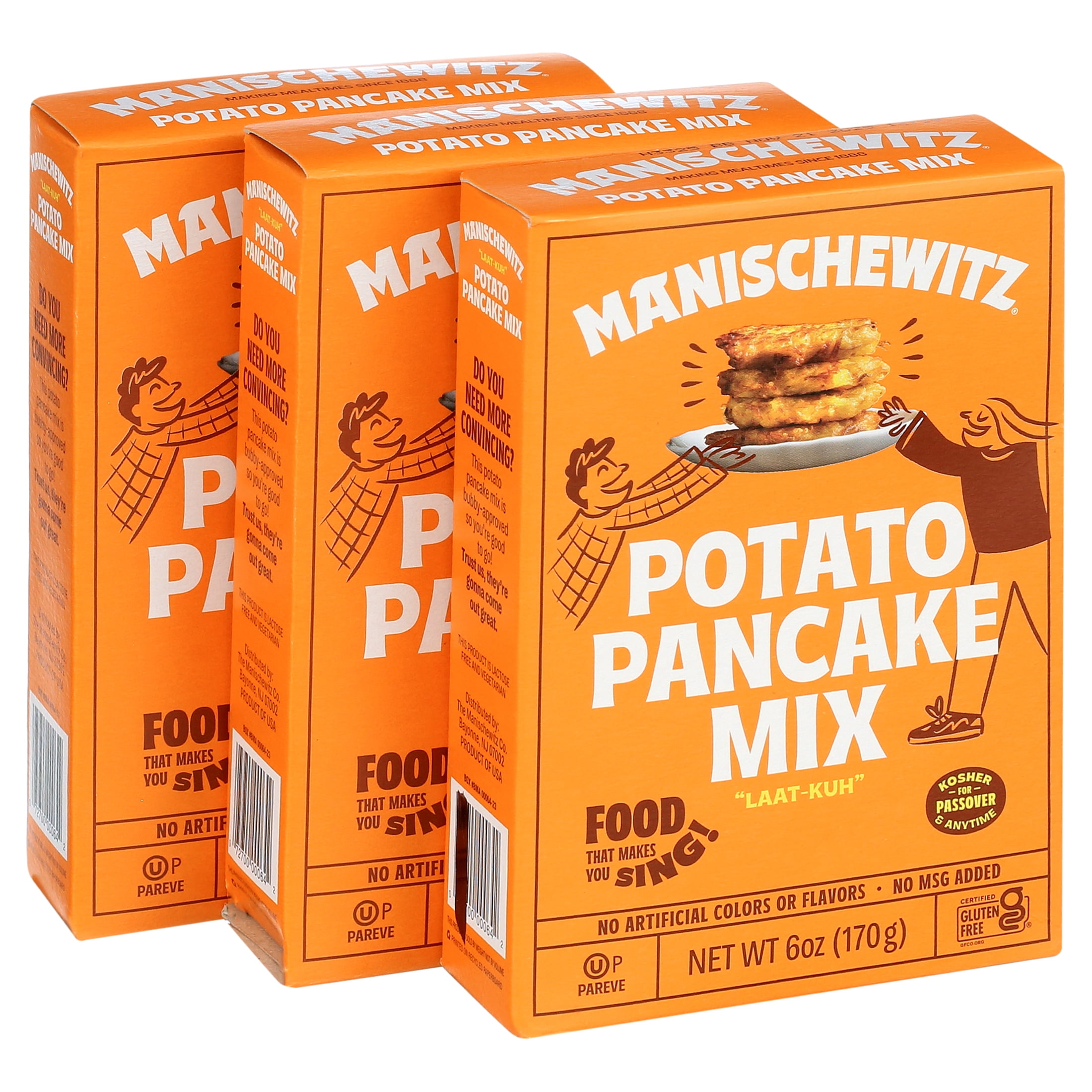 Manischewitz Potato Pancake Mix 6oz 3 Pack Traditional Style Potato ...