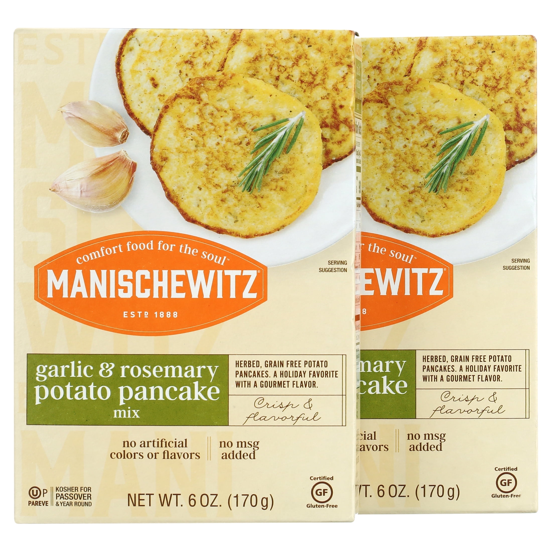 Manischewitz Potato Pancake Mix with Garlic & Rosemary 6oz 2 Pack ...