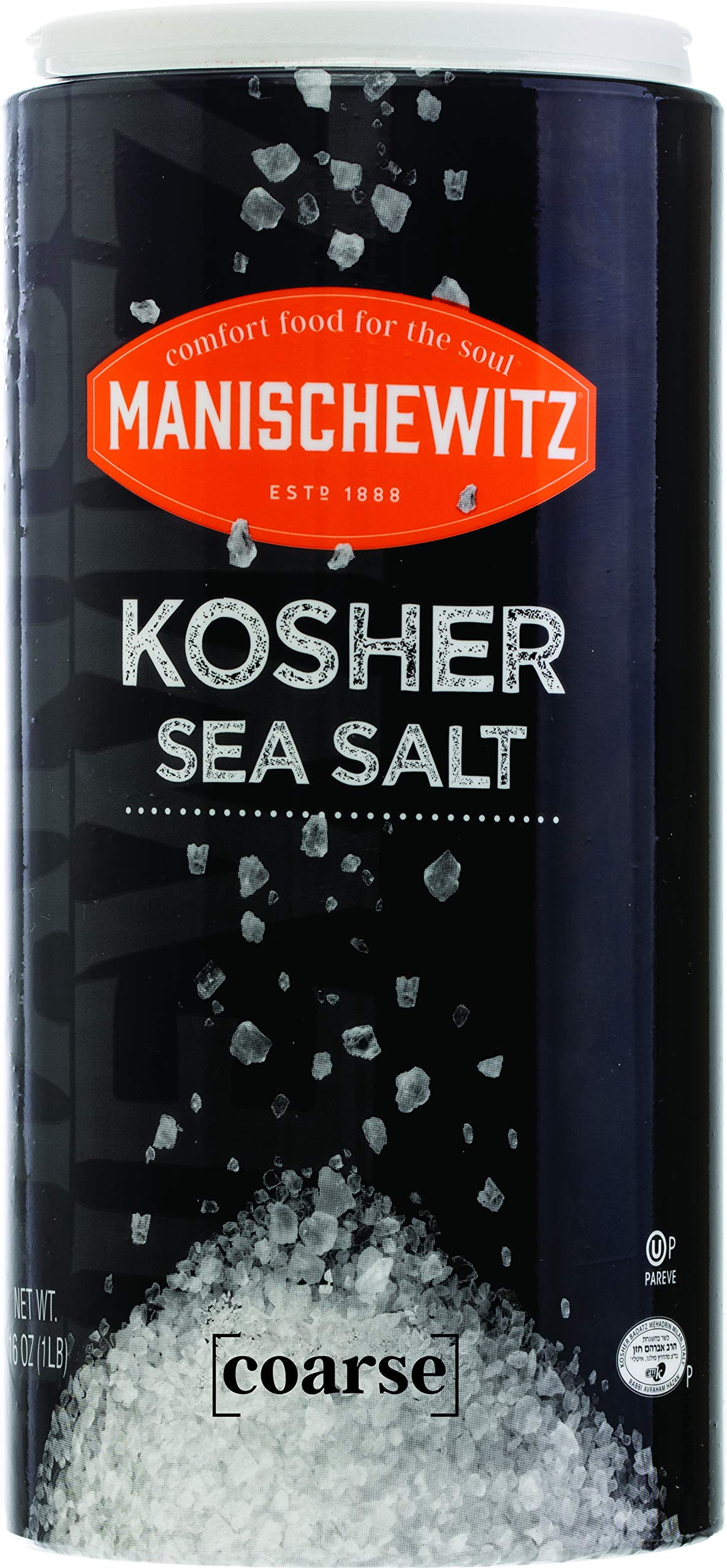 Manischewitz Premium Kosher Salt, MFF30 Coarse Sea Salt, 16oz (1 Pound ...