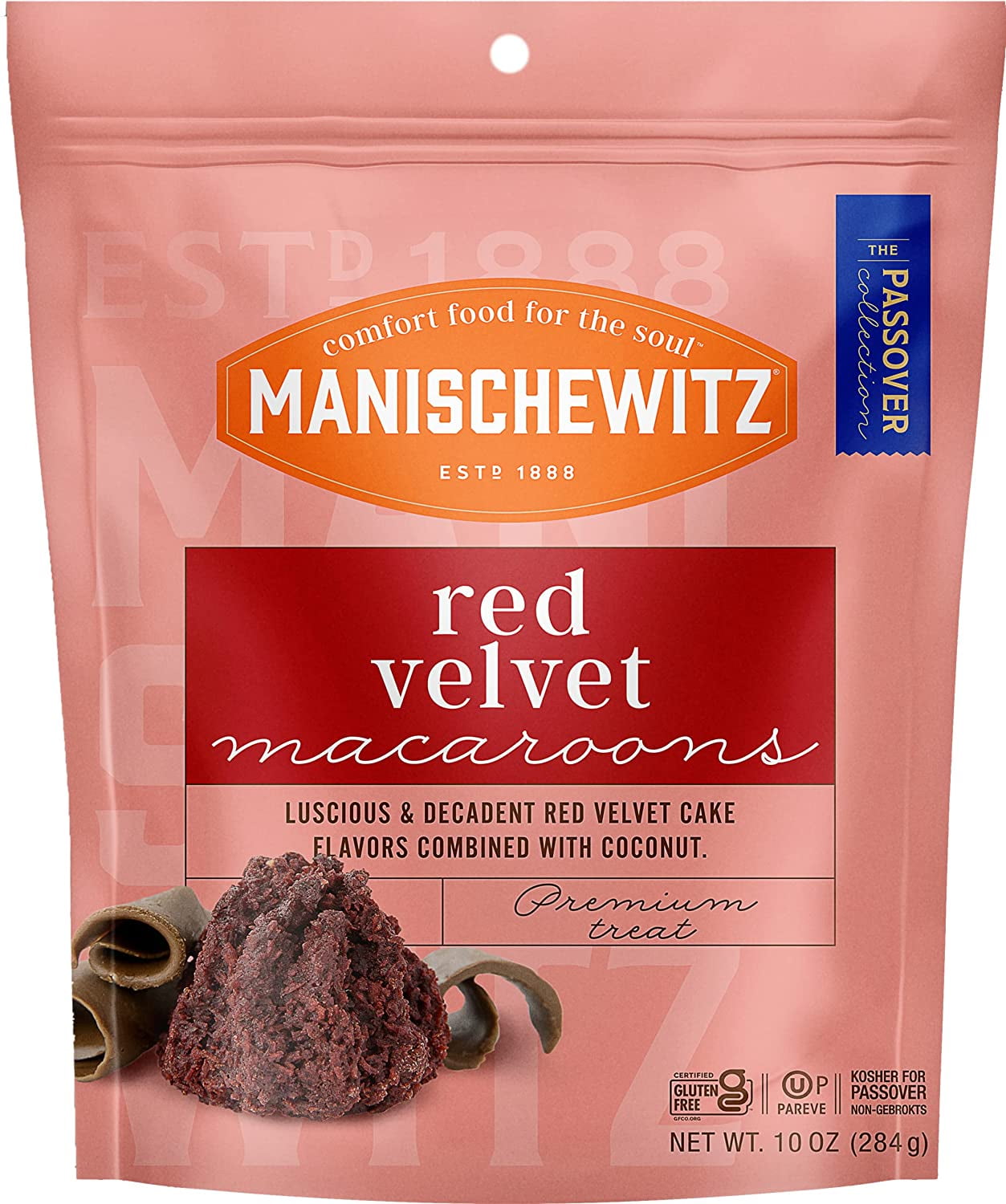 Manischewitz Red Velvet Coconut Macaroons, 10 Ounce Resealable Bag ...