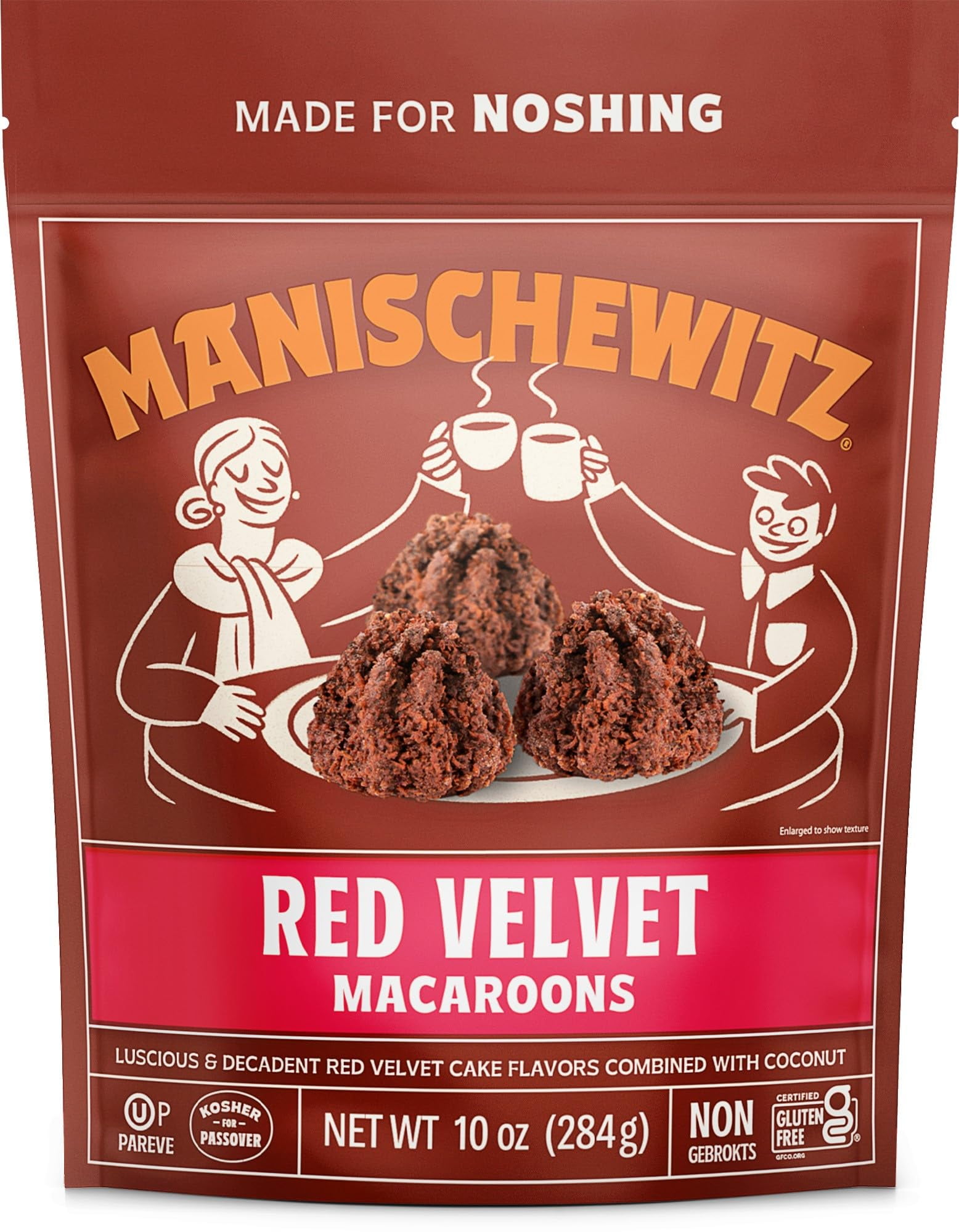 Manischewitz Red Velvet Coconut YPF5 Macaroons, 10 Ounce Resealable Bag ...