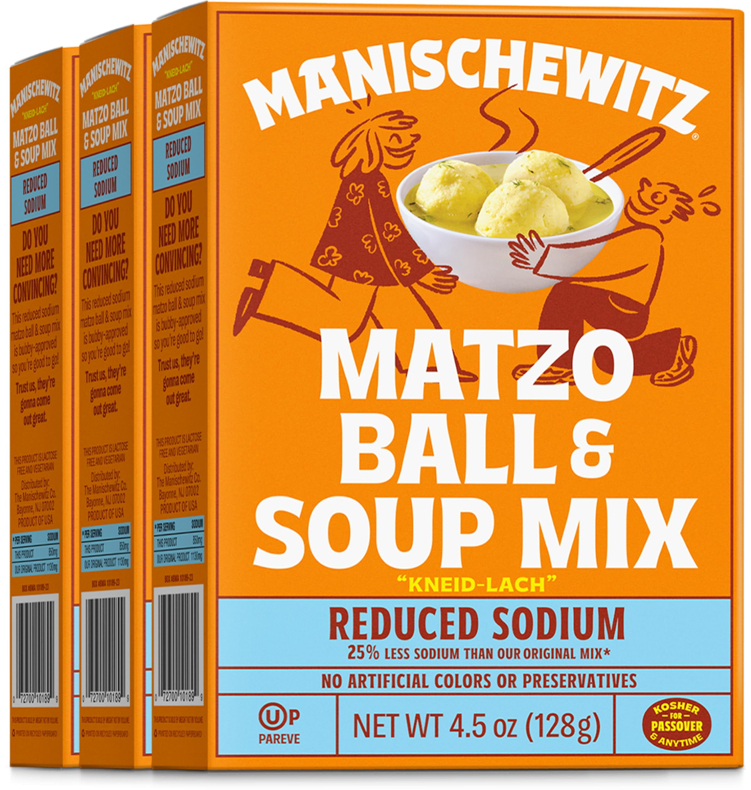 Manischewitz Reduced Sodium Matzo Ball & NSD3 Soup Mix 4.5oz (3 Pack ...