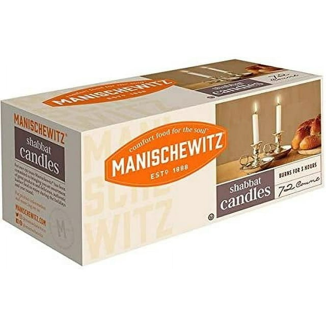 Manischewitz Shabbat Candles, 72 Count, 3-Hour Burn, Fits Standard ...
