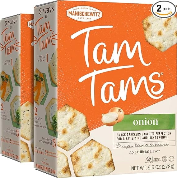 Manischewitz Tam Tam Onion Crackers 9.6oz (2 Pack), Crisp & Light ...