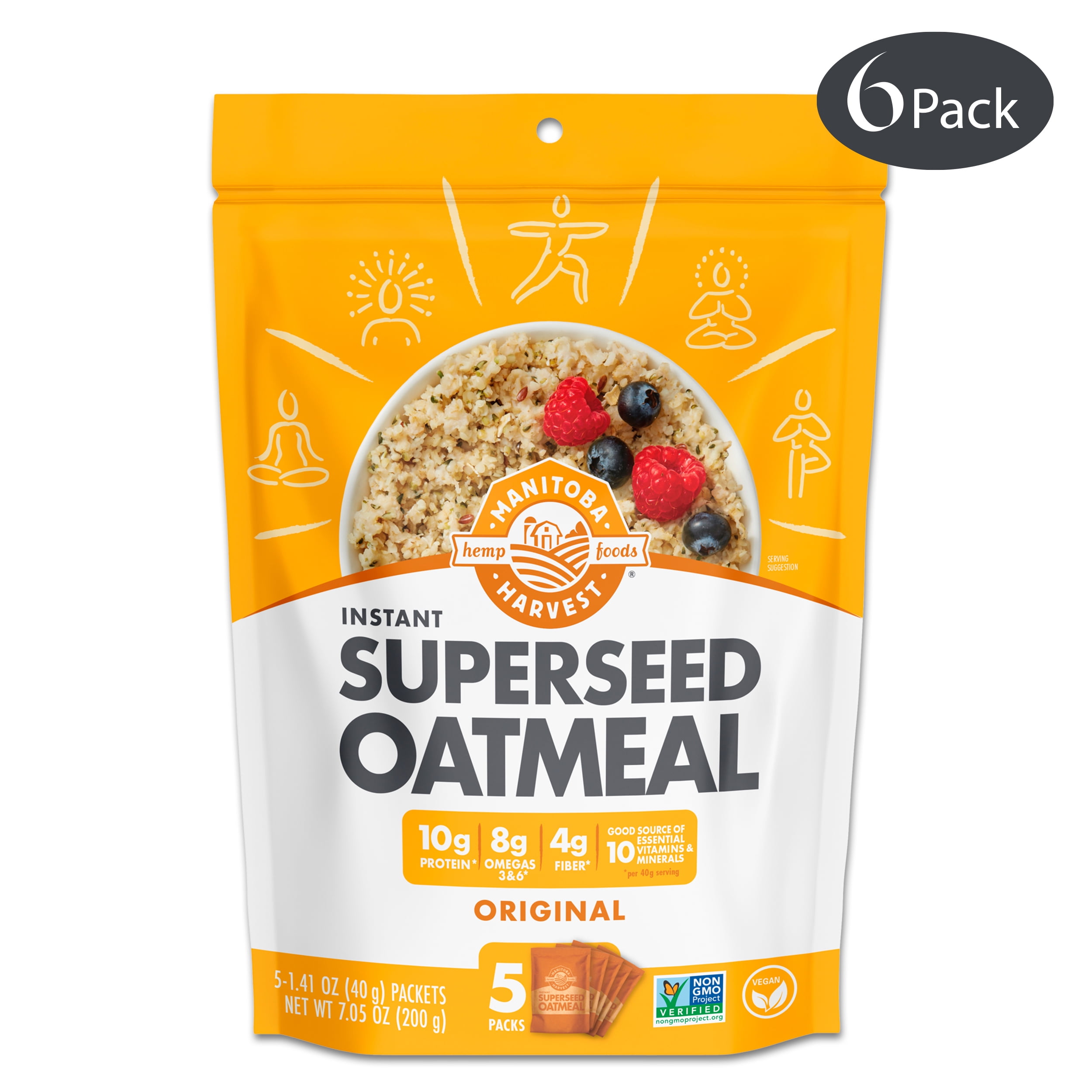 Manitoba Harvest Instant Oatmeal, Superseed Original Oatmeal, Breakfast ...