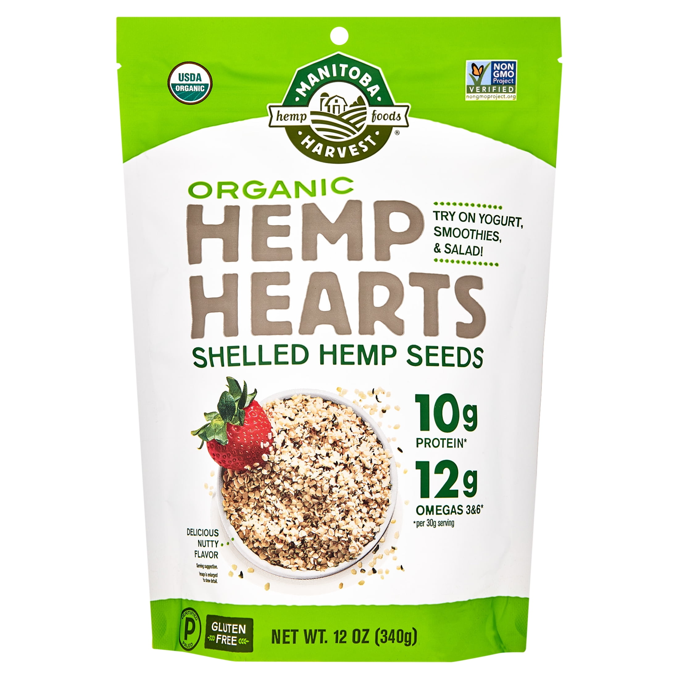 Manitoba Harvest Organic Hemp Seeds, Shelled Hemp Hearts Plant Based ...