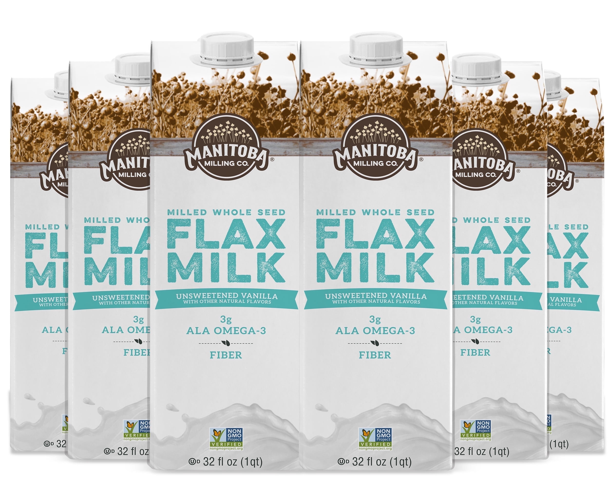 Manitoba Milling Unsweetened Flax Milk Vanilla 6 Pack, 6 x 32 fl oz ...