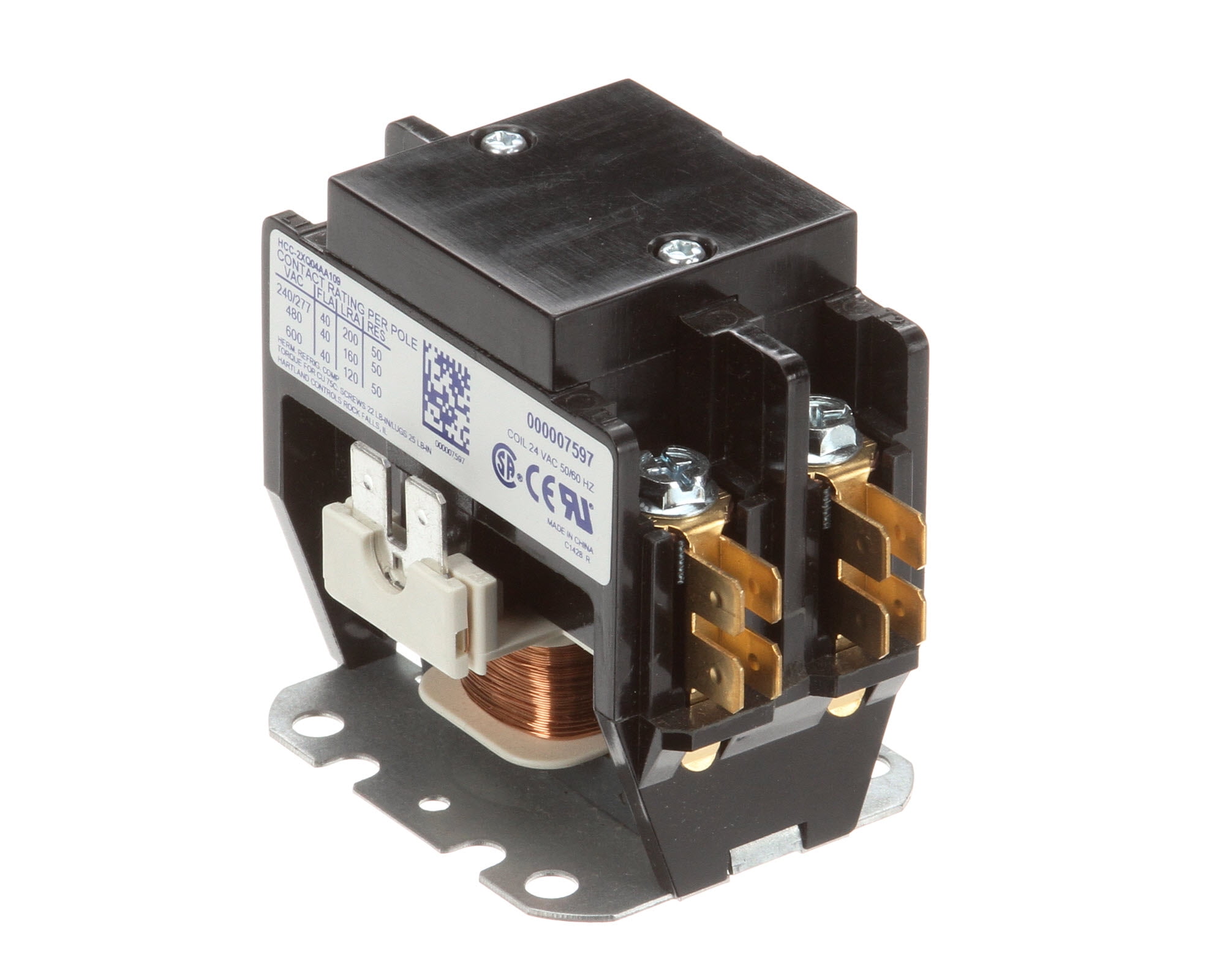 Manitowoc Ice 000007597 Contactor, 2 Pole 24V 50/60 Hz, 9" Height, 6 ...