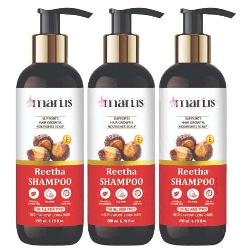 Manius Reetha Shampoo with Vitamin E for Hair Growth Scalp Care Paraben ...