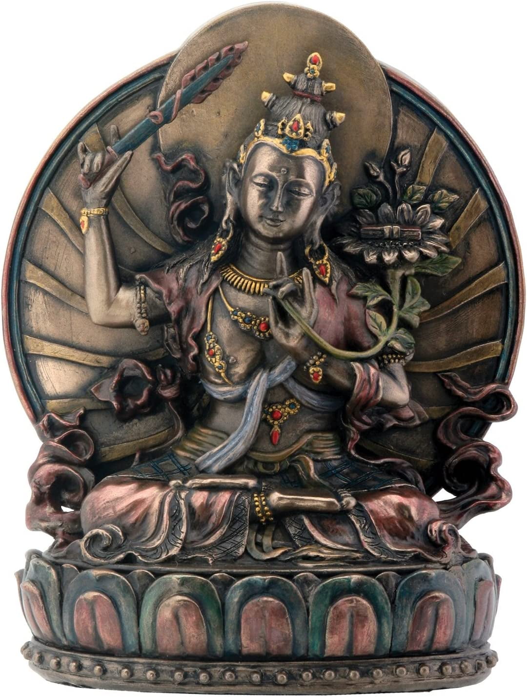 Manjushri Sitting On Lotus Buddhism Display Statue - Walmart.com