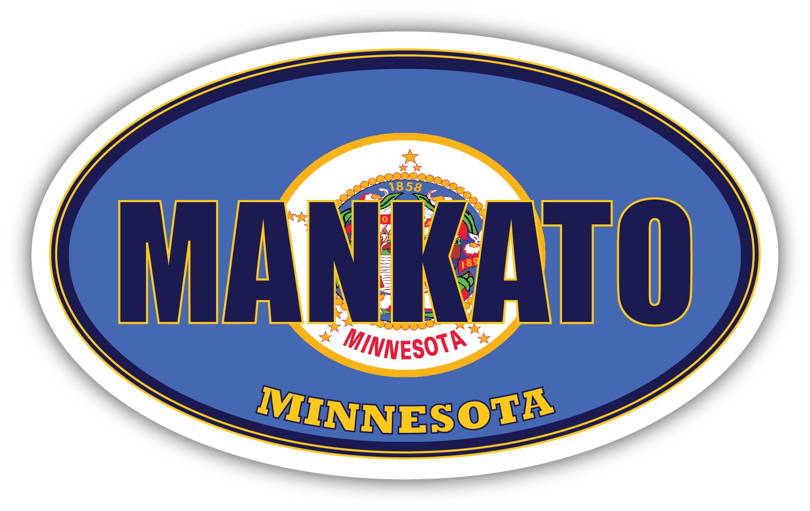 Mankato City Minnesota State Flag | MN Flag Blue Earth County Oval ...
