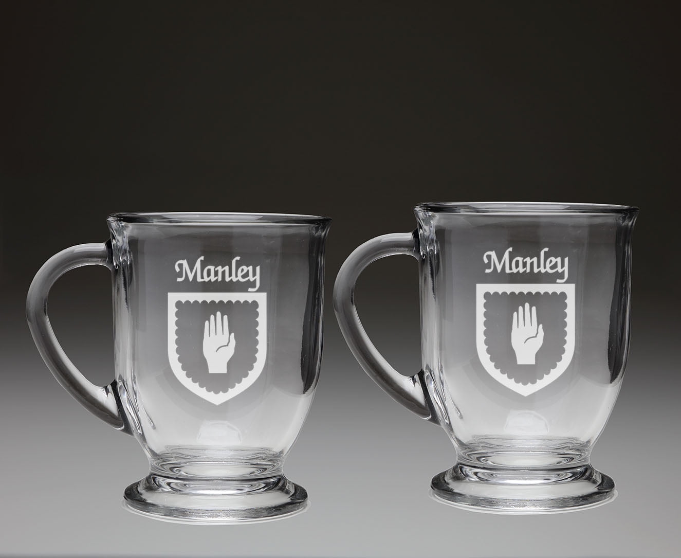 Manley Irish Coat of Arms Glass Coffee Mugs - Set of 2 - Walmart.com