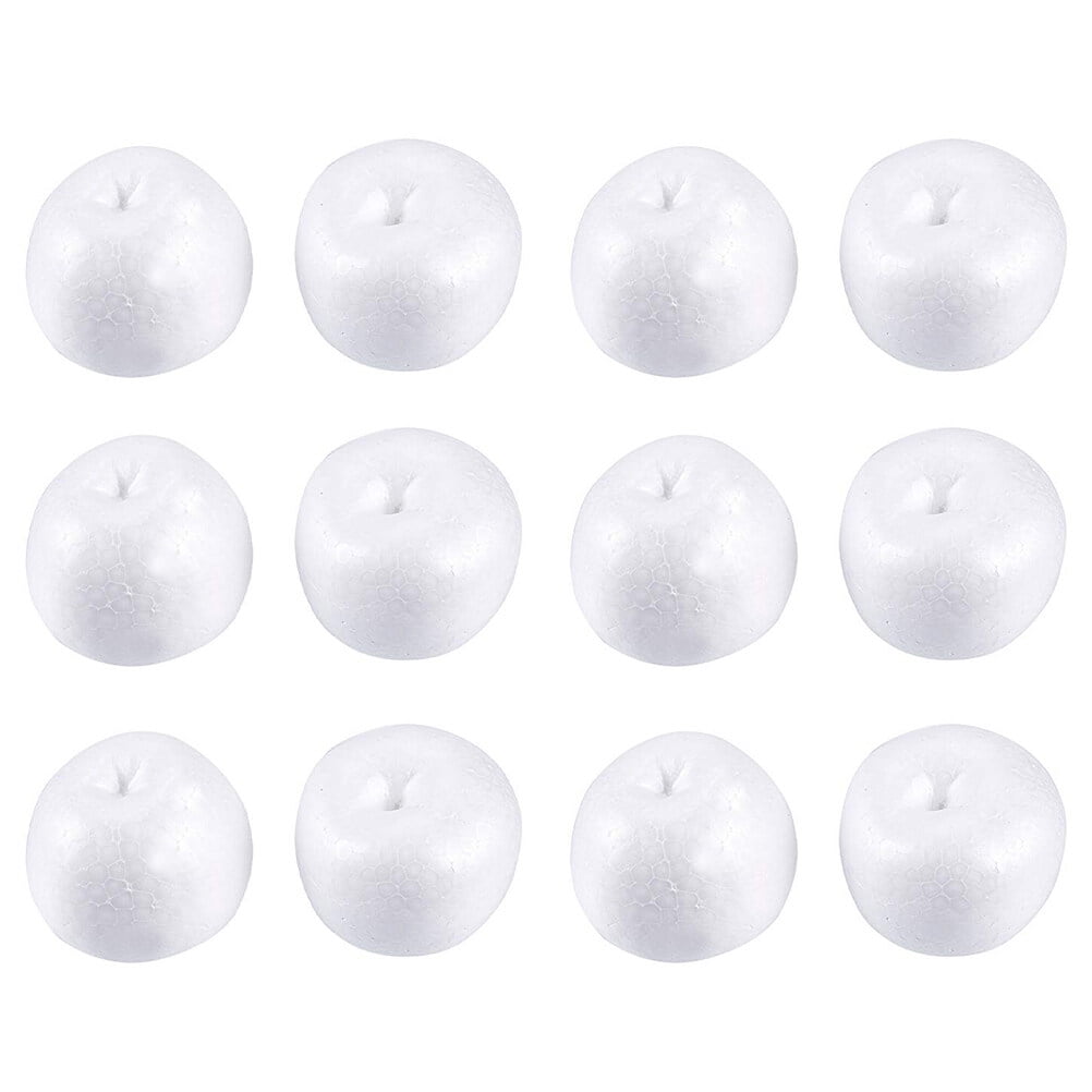 Manlingda EXCEART 12pcs White Foam Apple DIY Mold for Craft Decorating ...