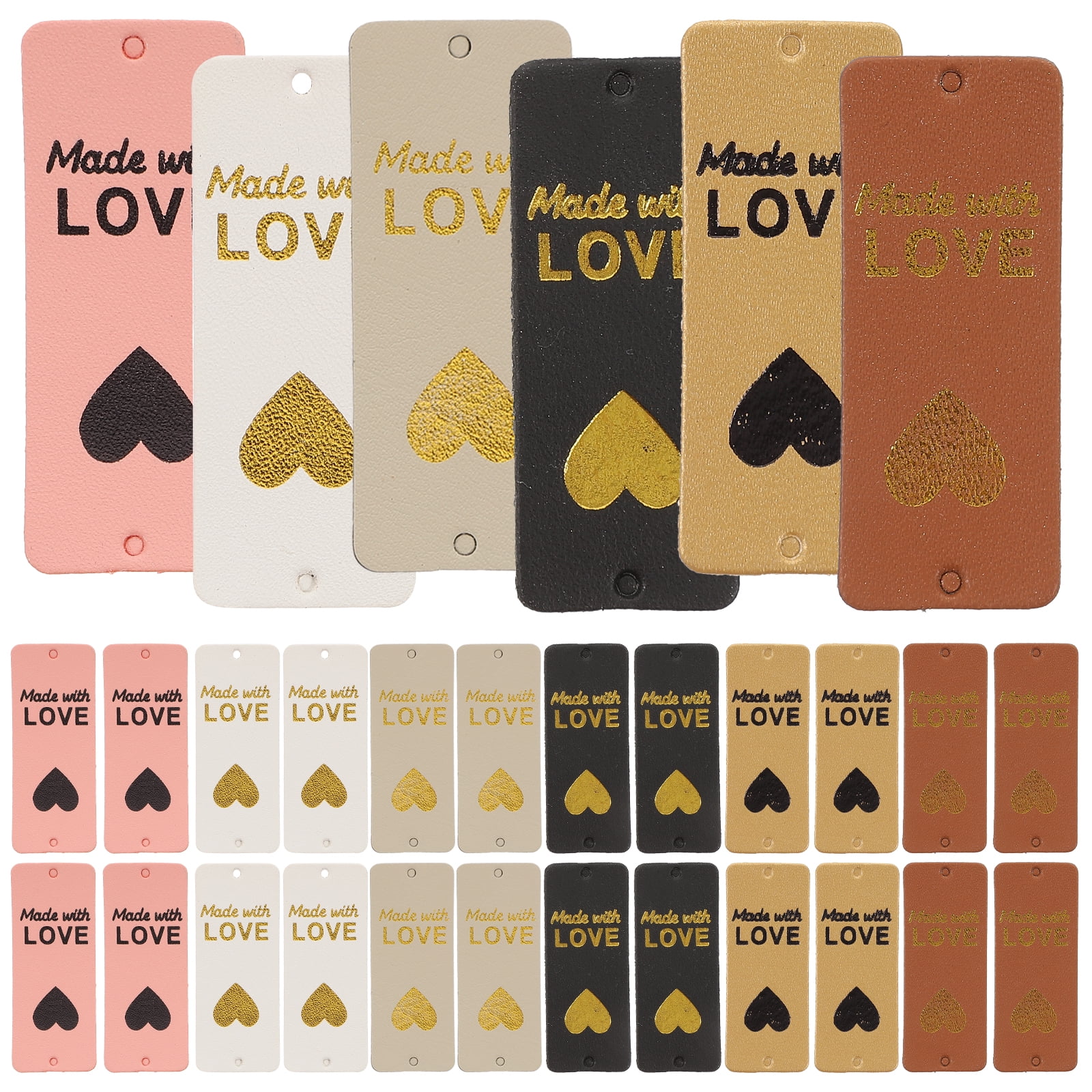 Manlingda Handmade Leather Labels for Knitting & Sewing (100pcs ...