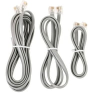 RCA White Telephone Landline Wire Cable Connector with 15ft Phone Line ...