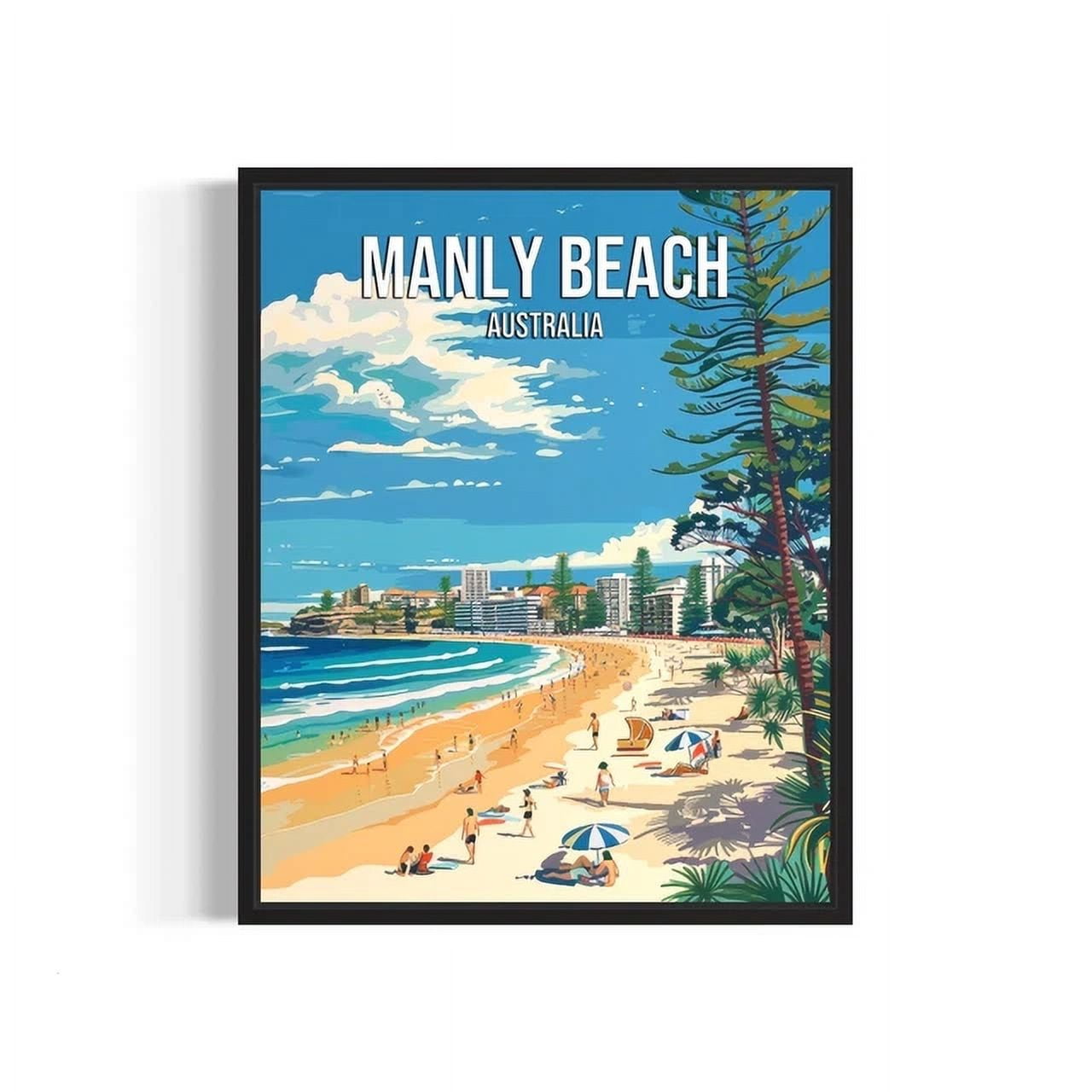 Manly Beach Australia Poster Art Print Wall Art Painting Artwork Decor ...