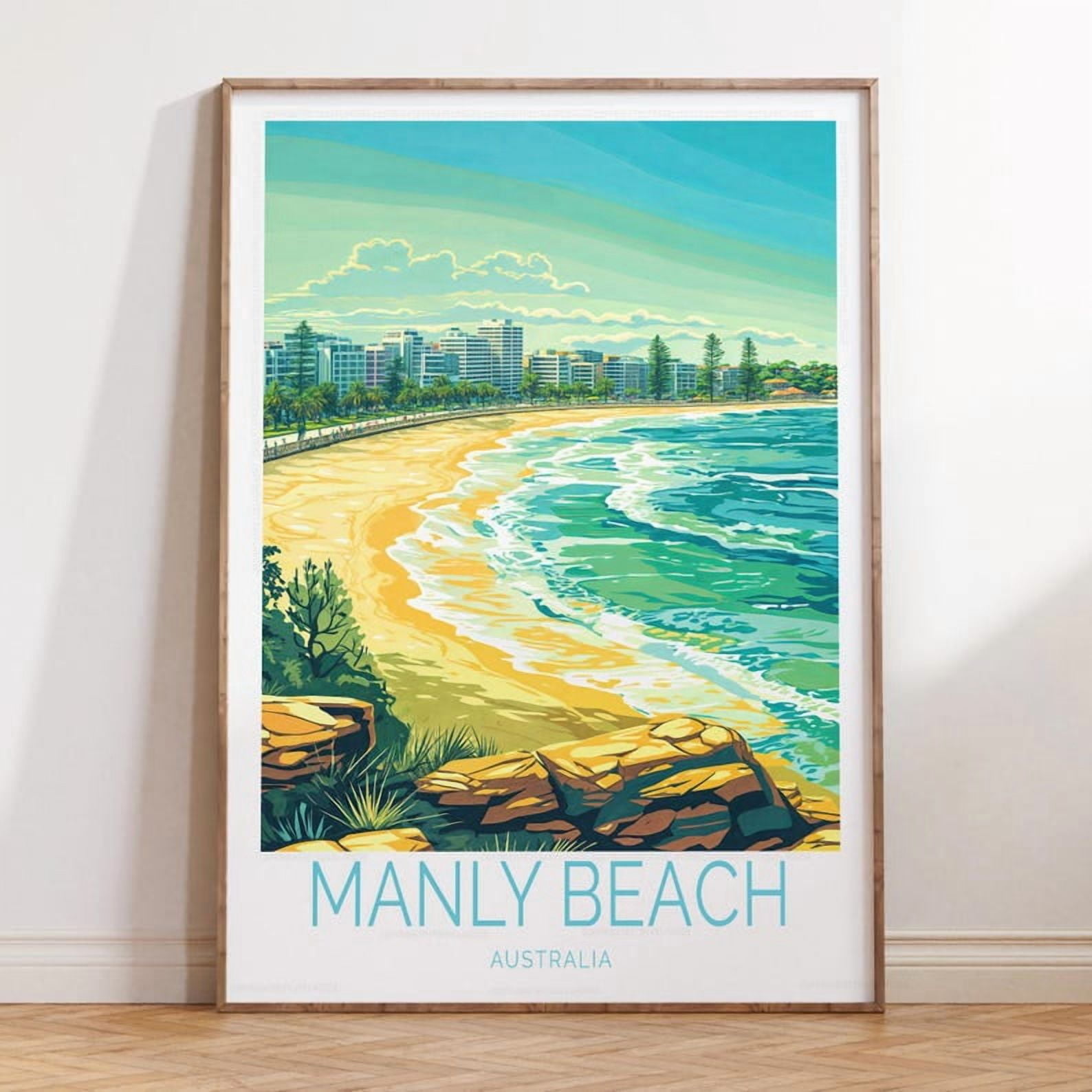 Manly Beach Australia Poster – Gorgeous Wall Art for Beach Fans & Home ...