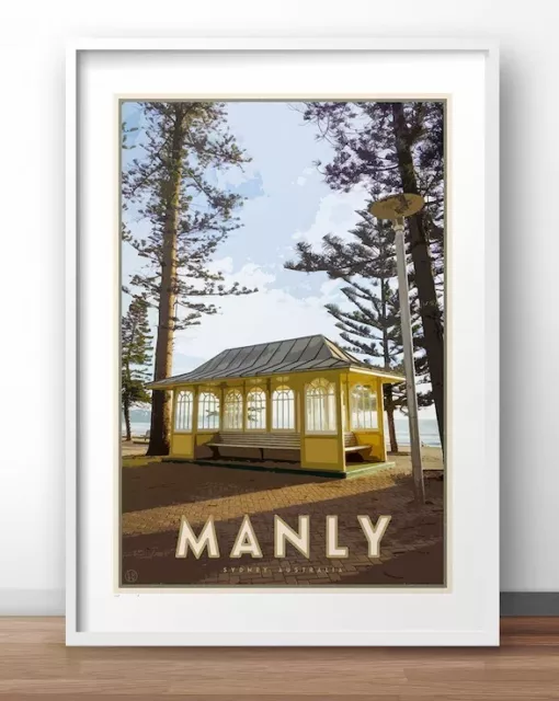 Manly Beach, Sydney Vintage Poster, Australian Retro Print, Vintage ...