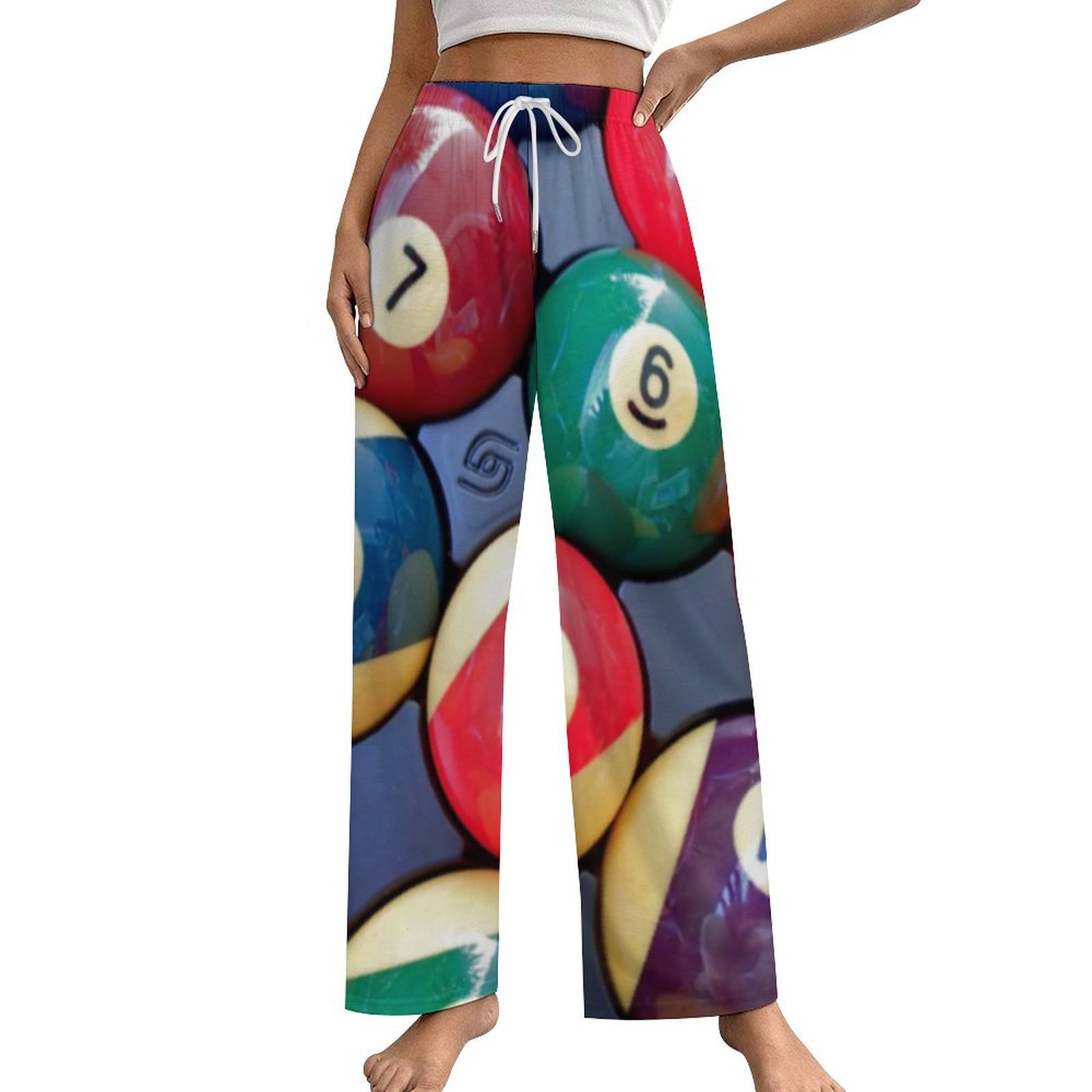 Manly Billiard Balls Snooker Contest Game Print Pajamas For Women Loose ...