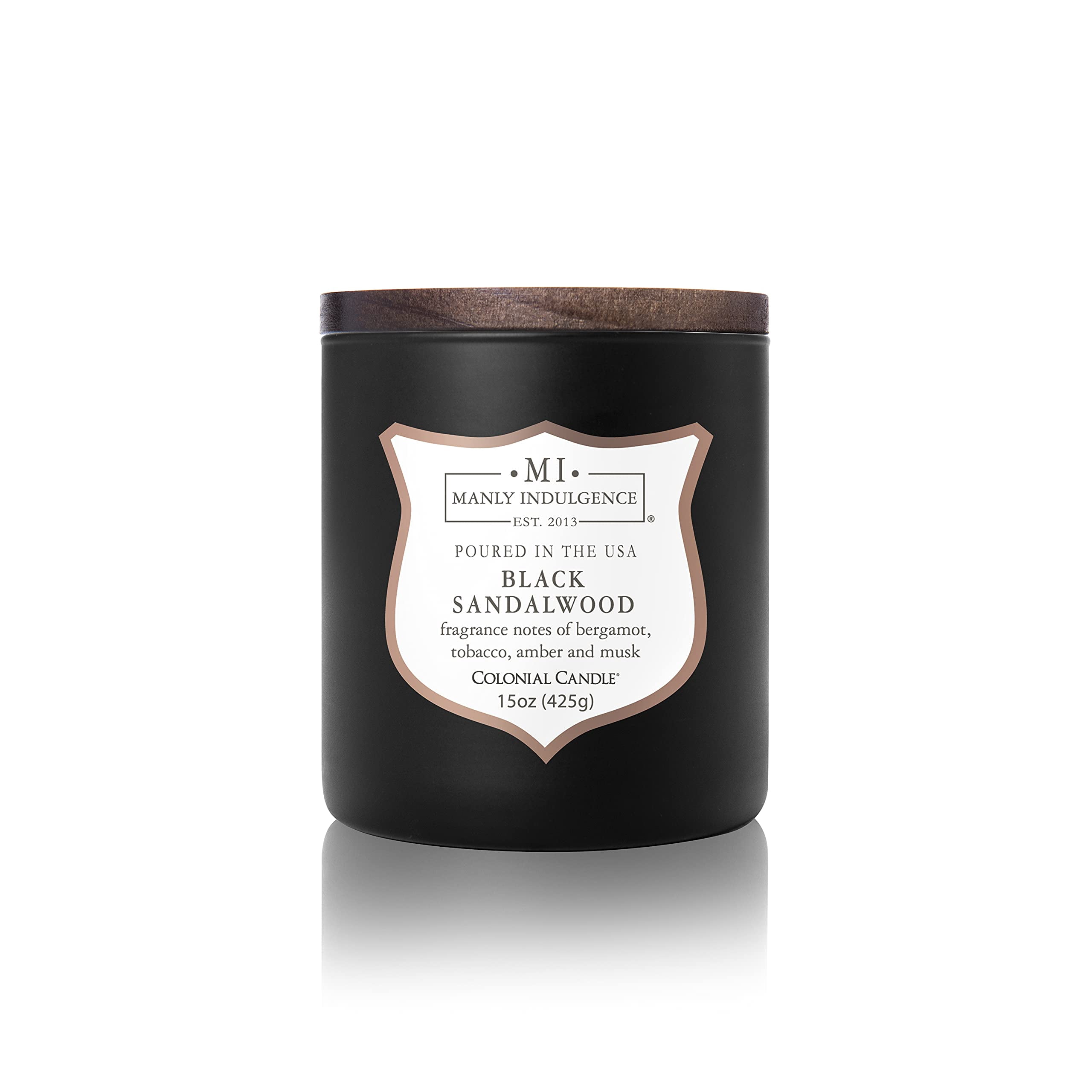 Manly Indulgence Black Sandalwood Scented Candle for Men 15 oz â ...
