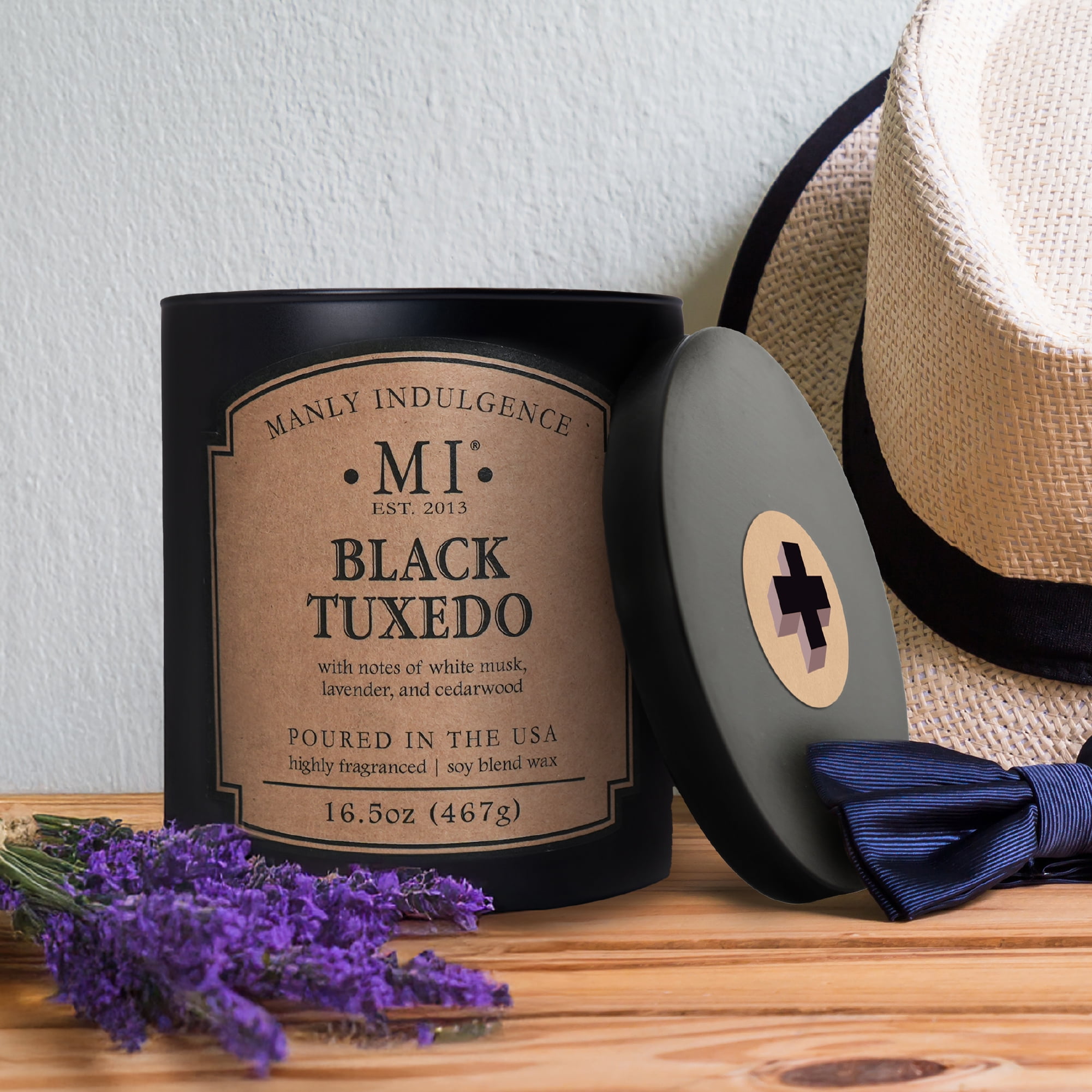 Manly Indulgence Classic+ Black Tuxedo Scented Jar Candle, 2-Wick, 16.5 ...