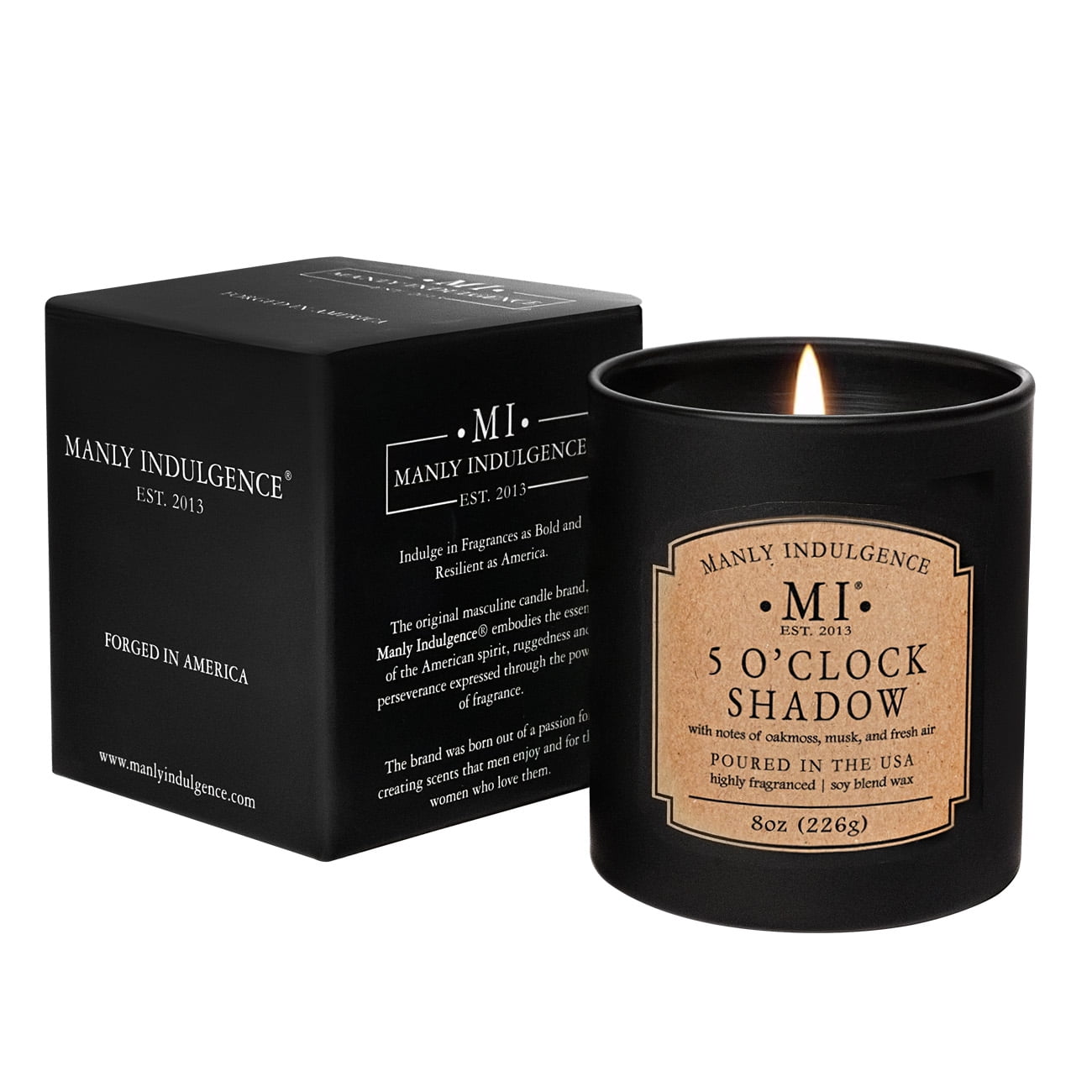 Manly Indulgence Classic+ Five O'Clock Shadow Scented Candle, Gift Pack ...