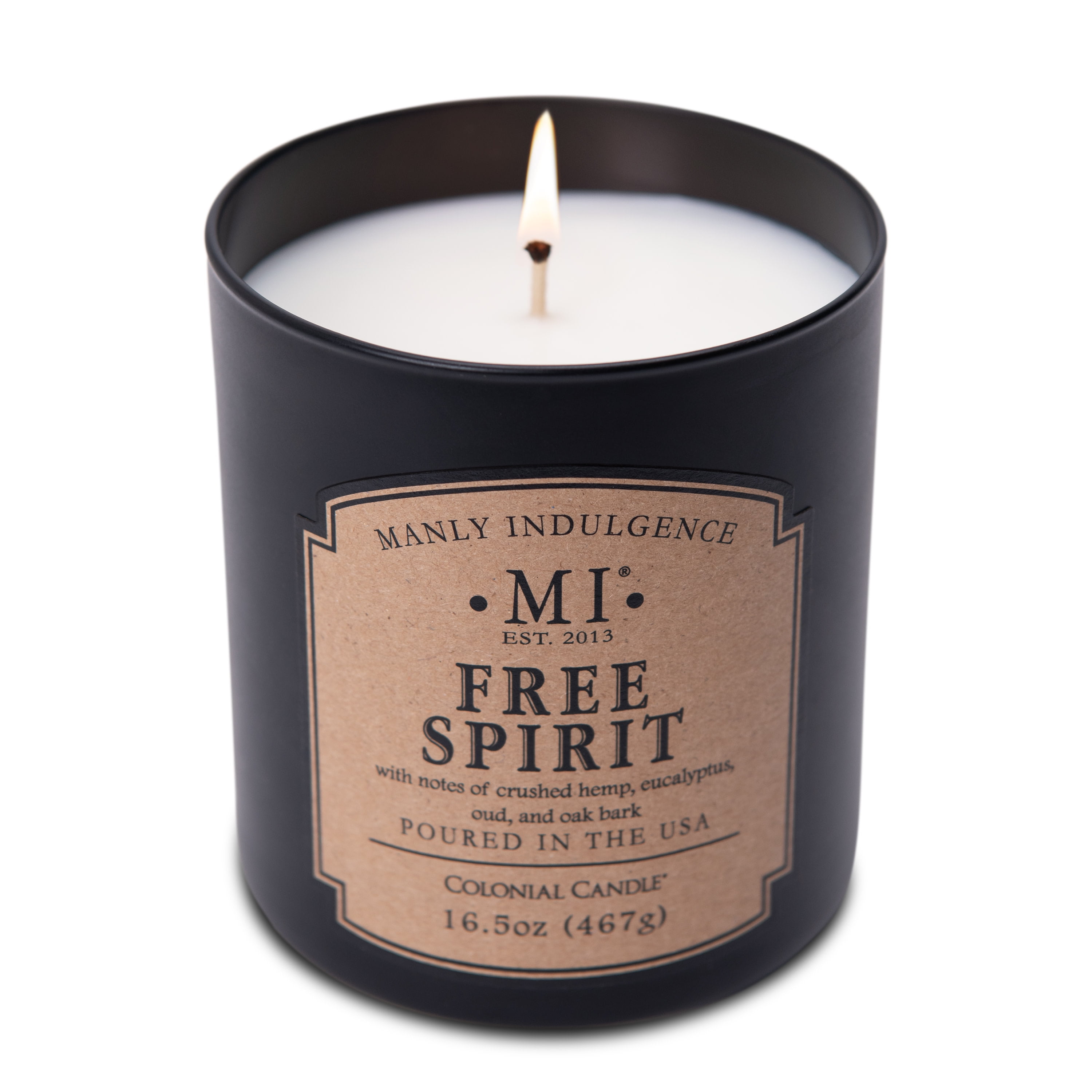 Manly Indulgence Classic Free Spirit Scented Jar Candle, 16.5 oz, 60h ...