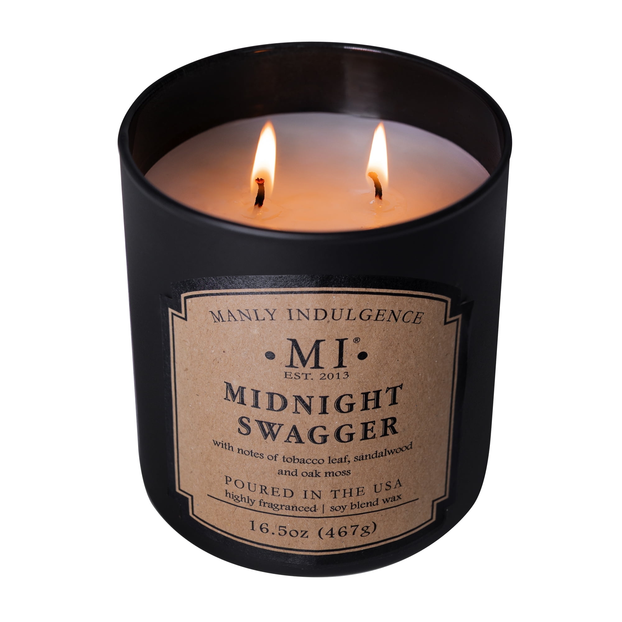 Manly Indulgence Classic+ Midnight Swagger Scented Jar Candle, 2 Wick ...