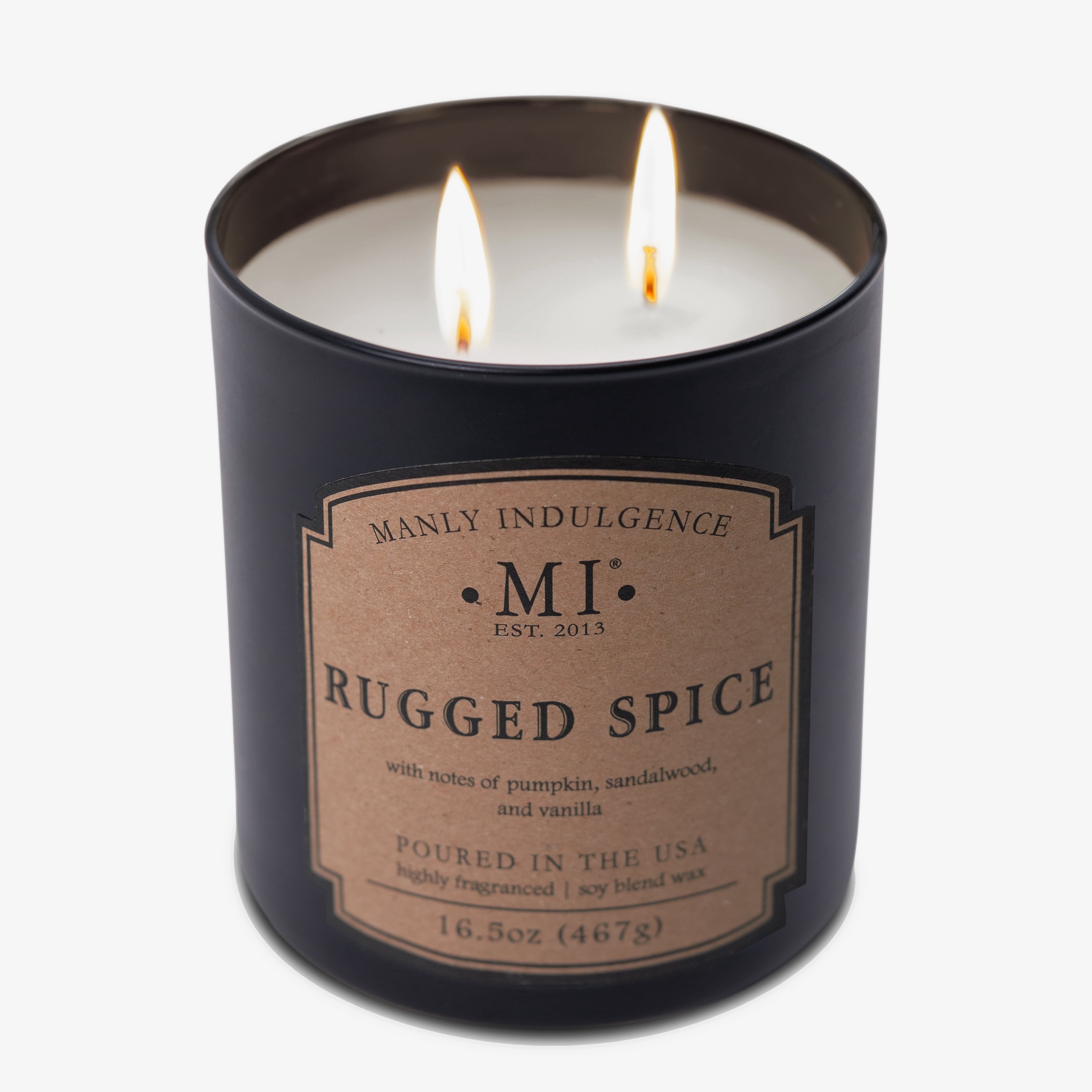 Manly Indulgence Classic+ Rugged Spice Scented Jar Candle, 2 Wick, 16.5 ...