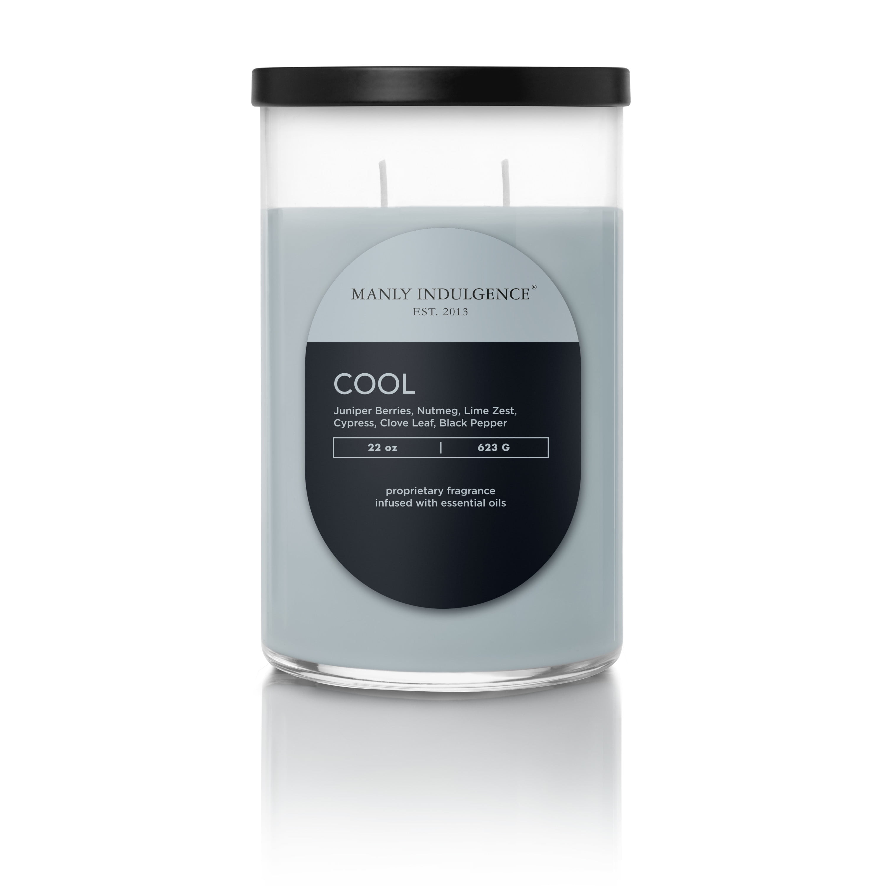 Manly Indulgence Cool Scented 2 Wick Jar Candle, 22 oz, Up to 120 Hours ...