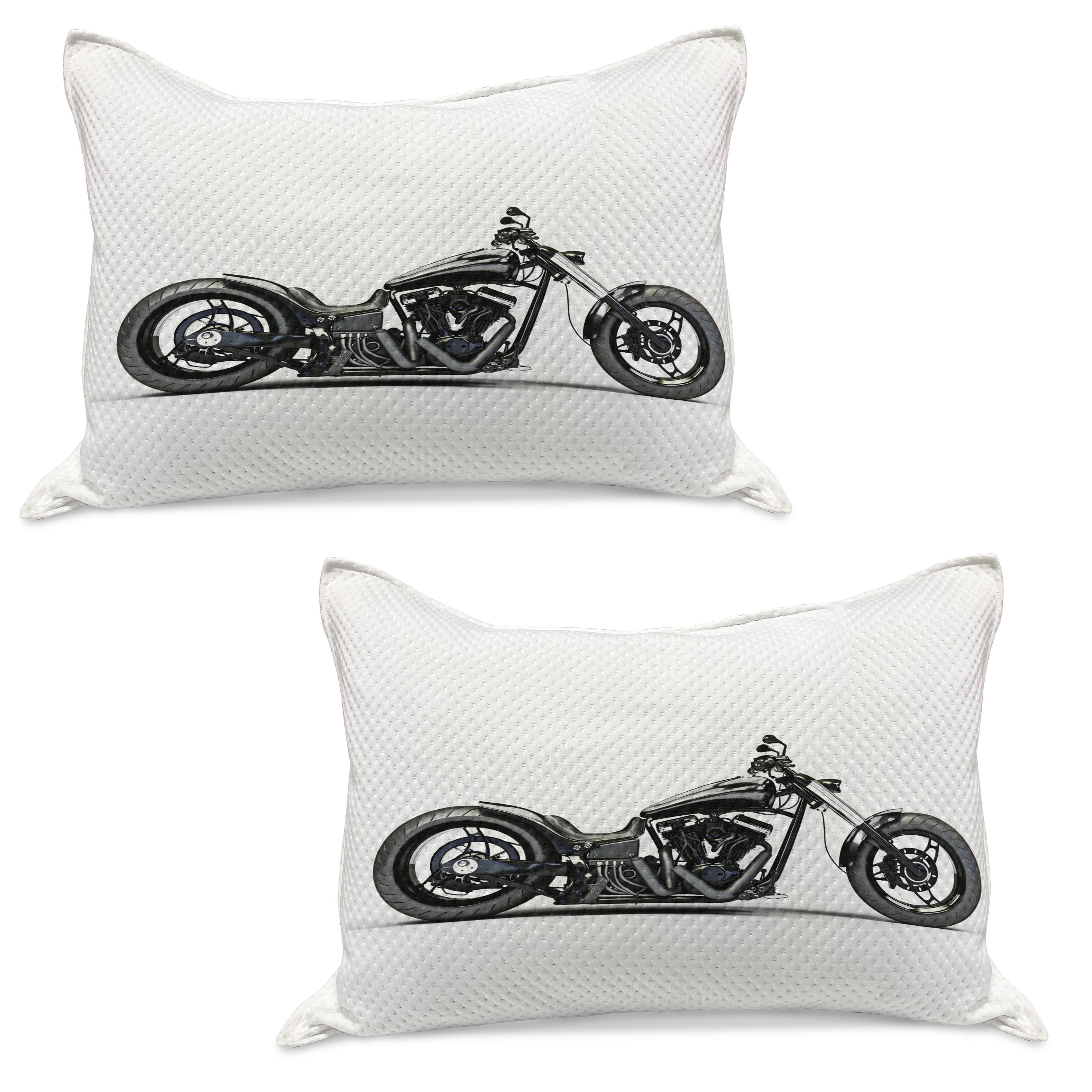 Manly Knitted Quilt Pillowcover Set of 2, Custom Motorcycle Horsepower ...
