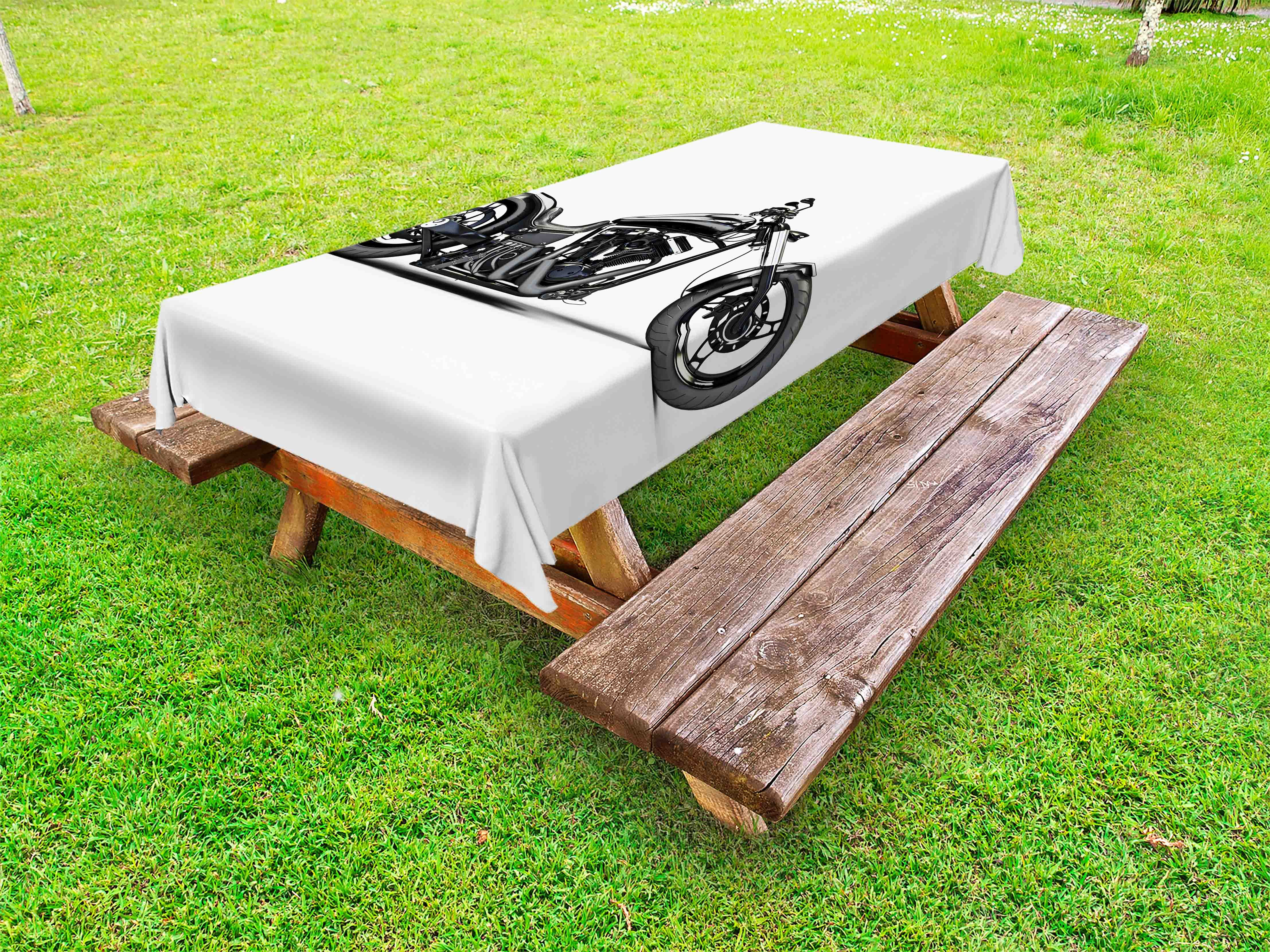 Manly Outdoor Tablecloth, Custom Motorcycle Horsepower Adventurous ...