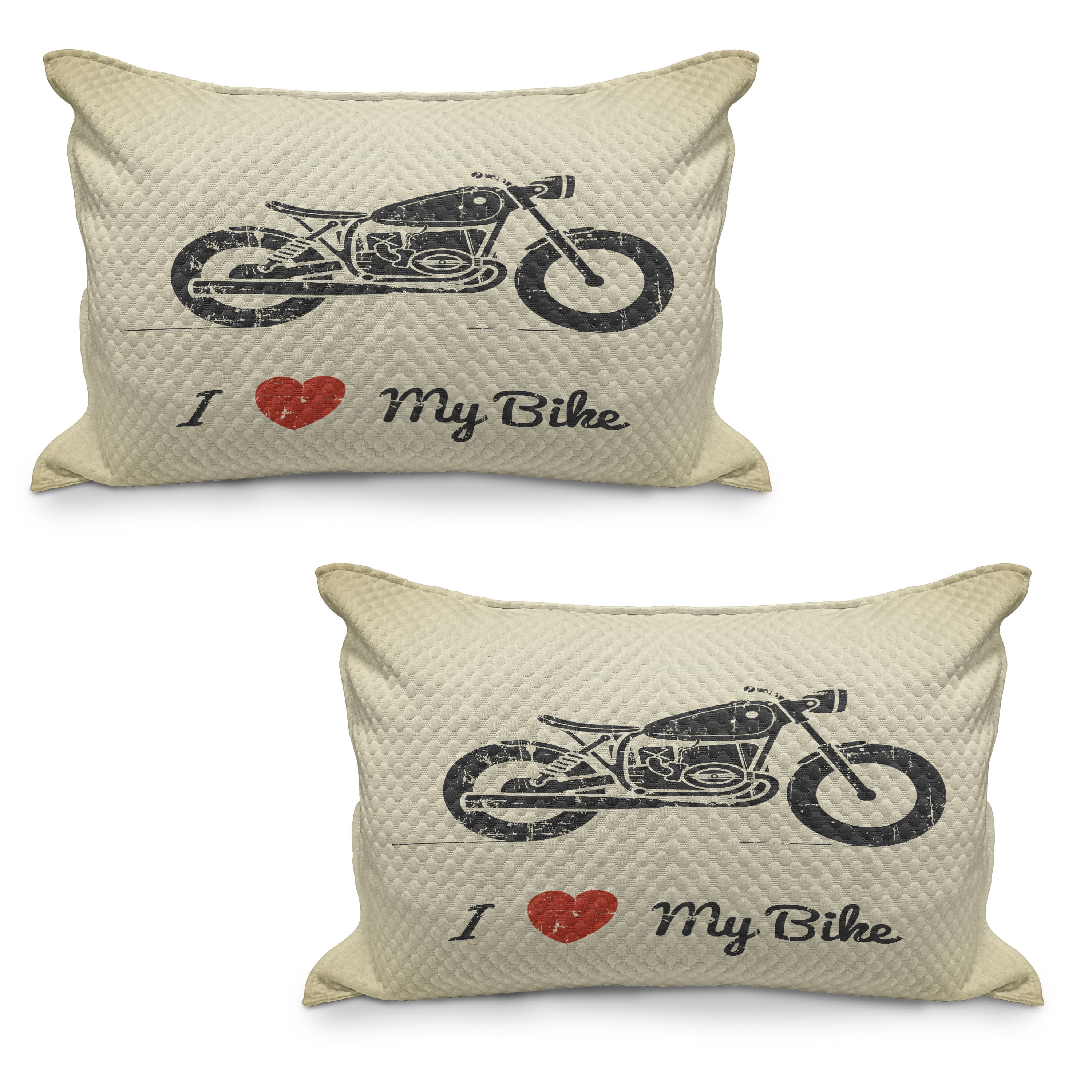 Manly Quilted Pillowcover Set of 2, Vintage Grunge Flat Looking ...