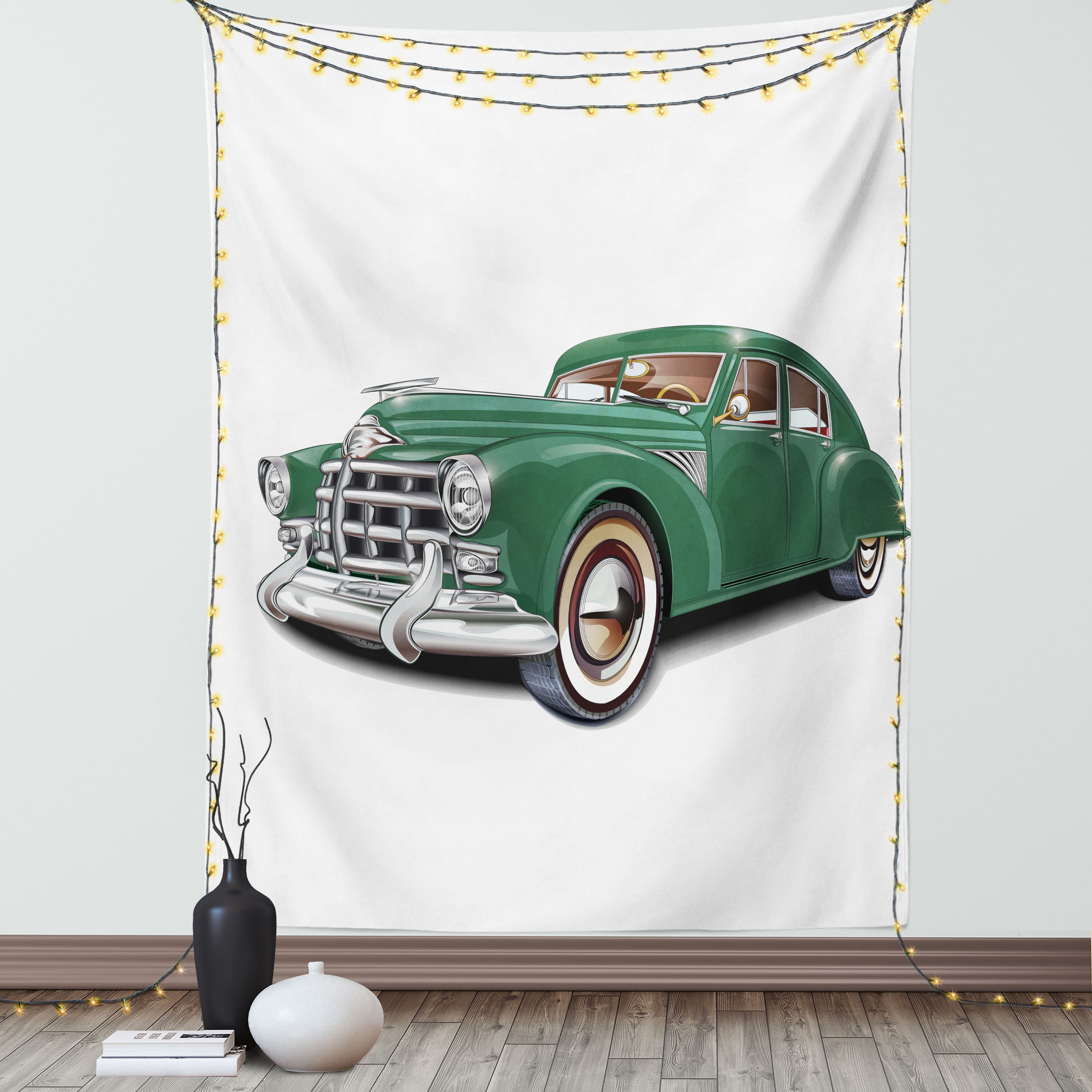 Manly Tapestry, Antique Automotive Old Model Nostalgia Historic Symbol ...