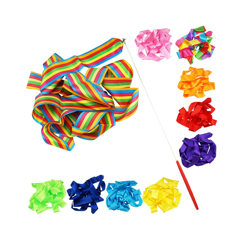 Manmeipuer 10 Pcs Gymnastics Streamer Twirling Rod Ribbons Art Ribbons ...