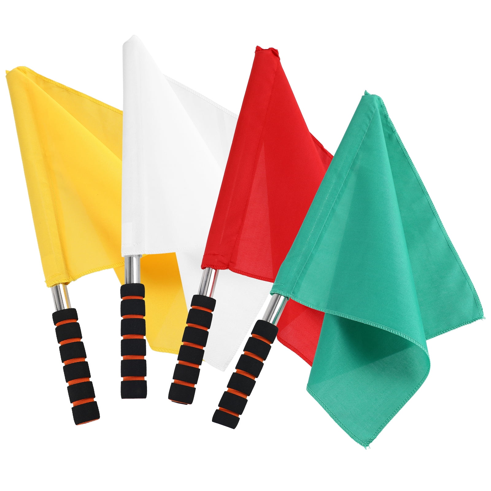 4pcs Hand Signal Flags for Referees with Stainless Steel Pole Flag Set ...
