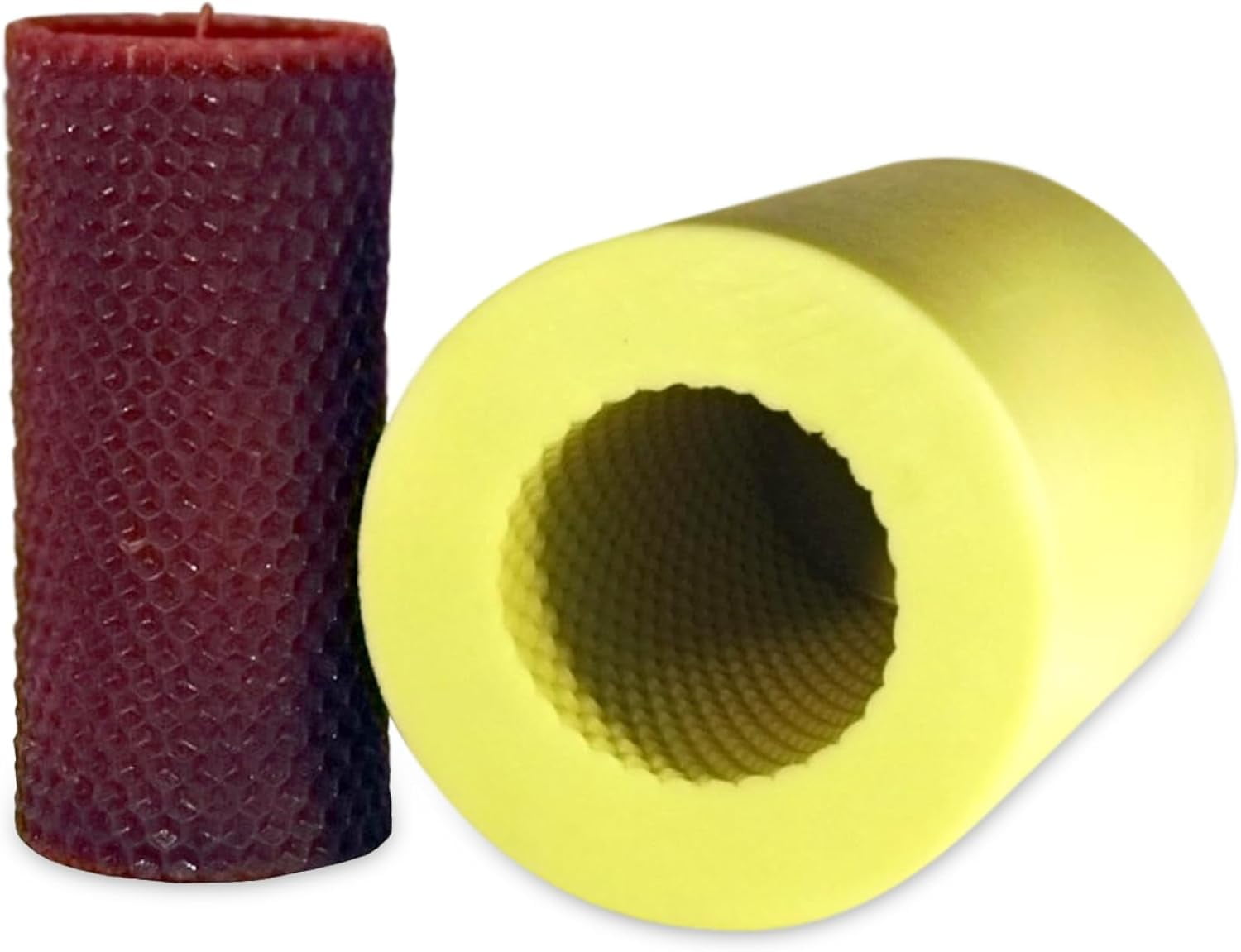 Mann Lake Honeycomb Beeswax Candle Mold, Easy Release Rubber Cylinder ...
