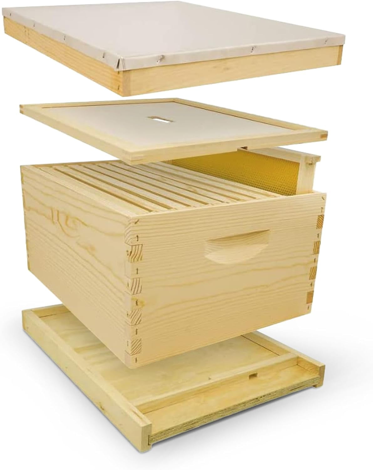 Mann Lake Unassembled Complete Bee Hive Box with Foundation, Langstroth 10 Frame 9 5/8" Hive ...