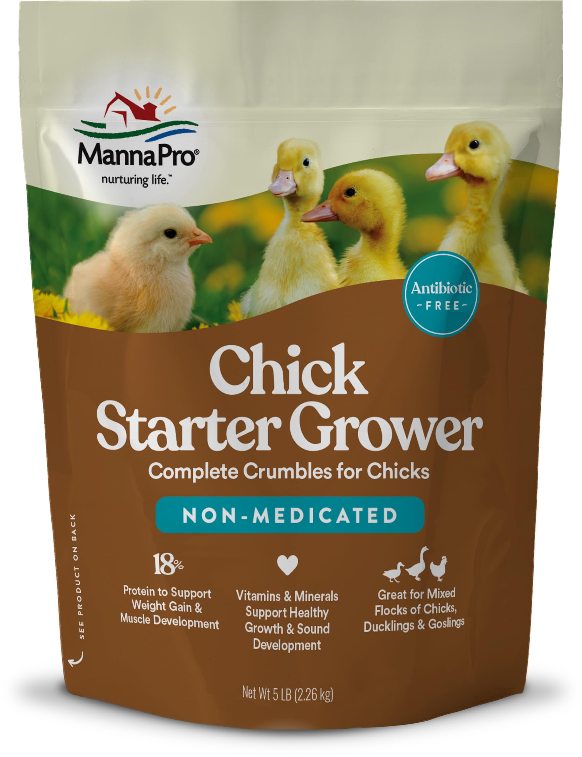 Manna Pro Chick Starter Feed - AIS1 Non-Medicated Crumbles with Vitamins and Minerals - Complete ...
