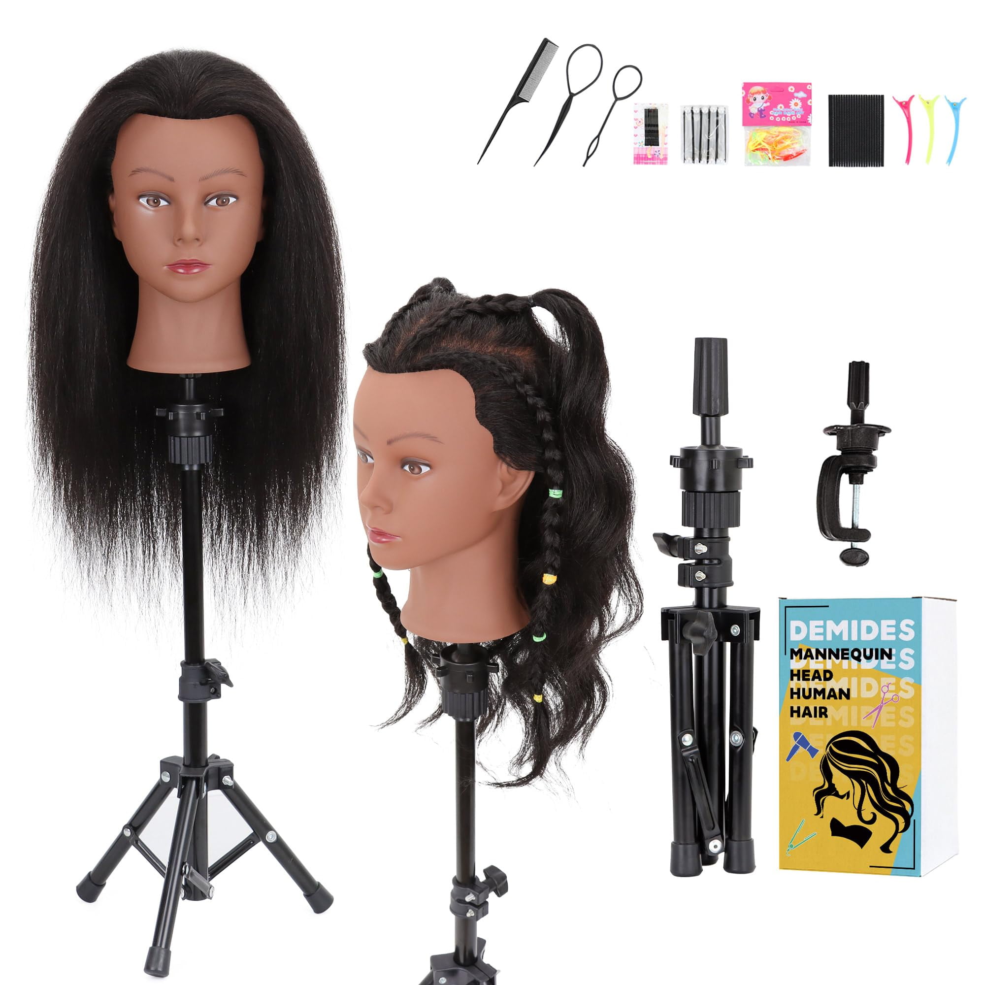 Mannequin Head Human Hair with Ttipod Stand, 100% Real Human Hair ...