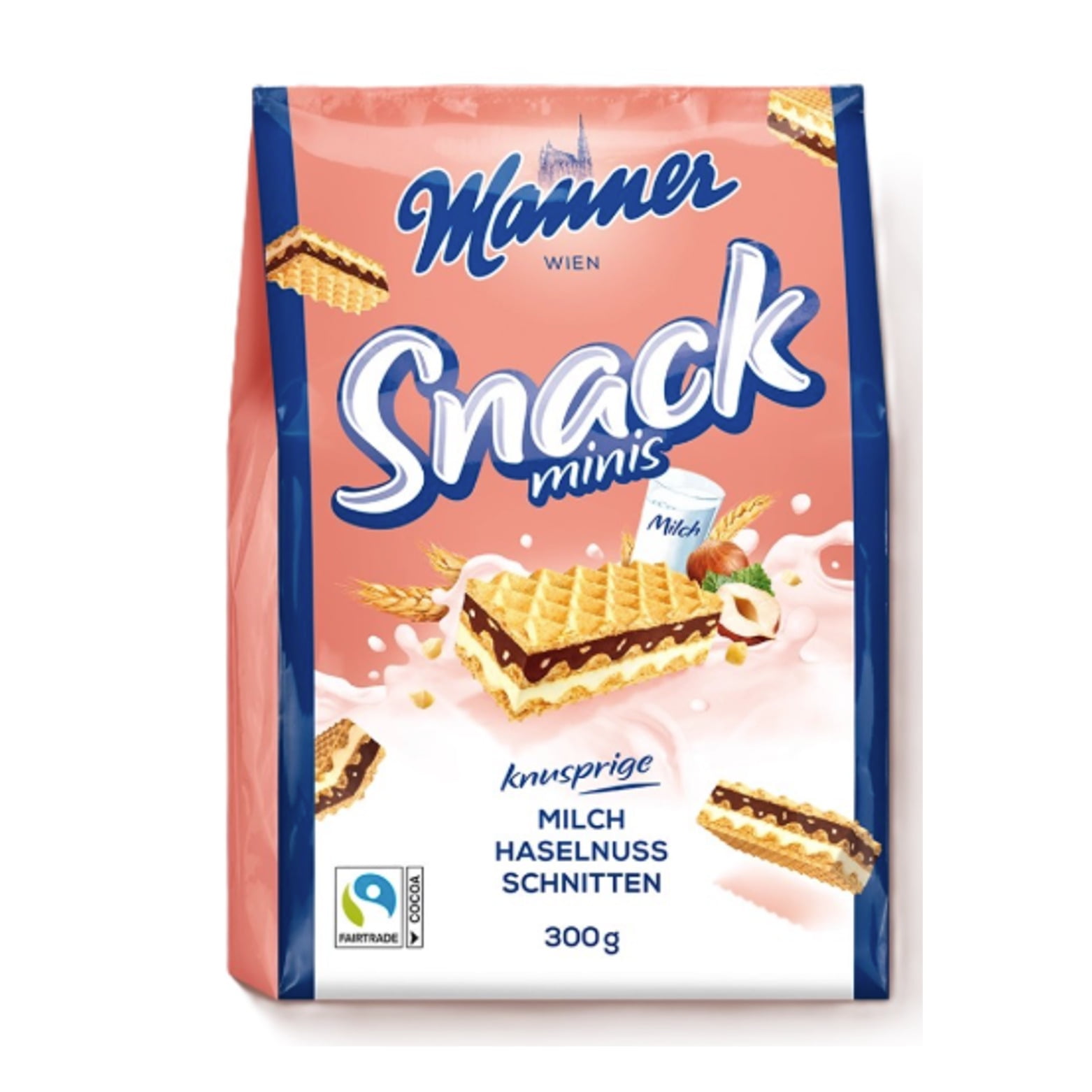 Manner Snack Minis Milk Hazelnut 300g - Walmart.com