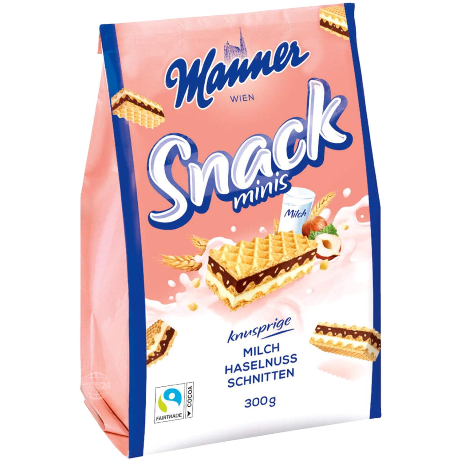 Manner Snack Minis Milk Hazelnut 300g - Walmart.com