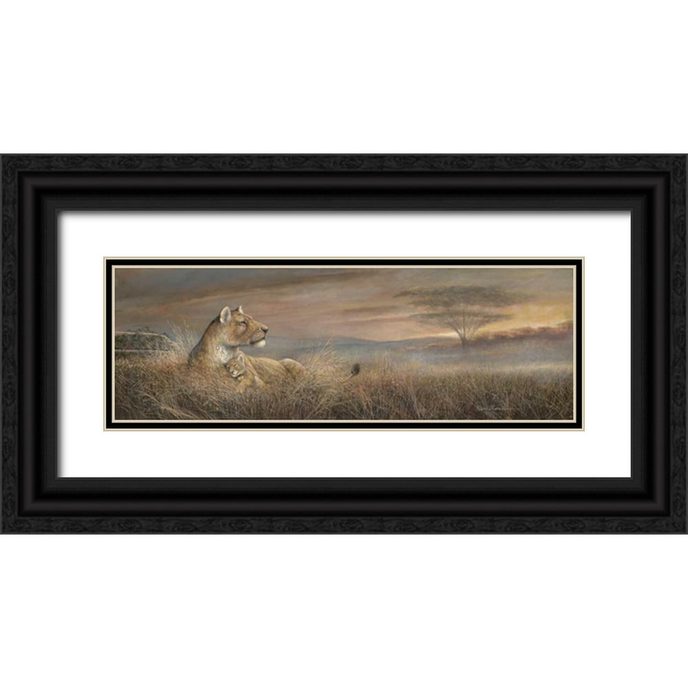 Manning, Ruane 14x7 Black Ornate Wood Framed with Double Matting Museum Art Print Titled ...