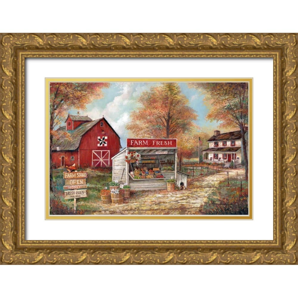 Manning, Ruane 18x13 Gold Ornate Wood Framed with Double Matting Museum ...