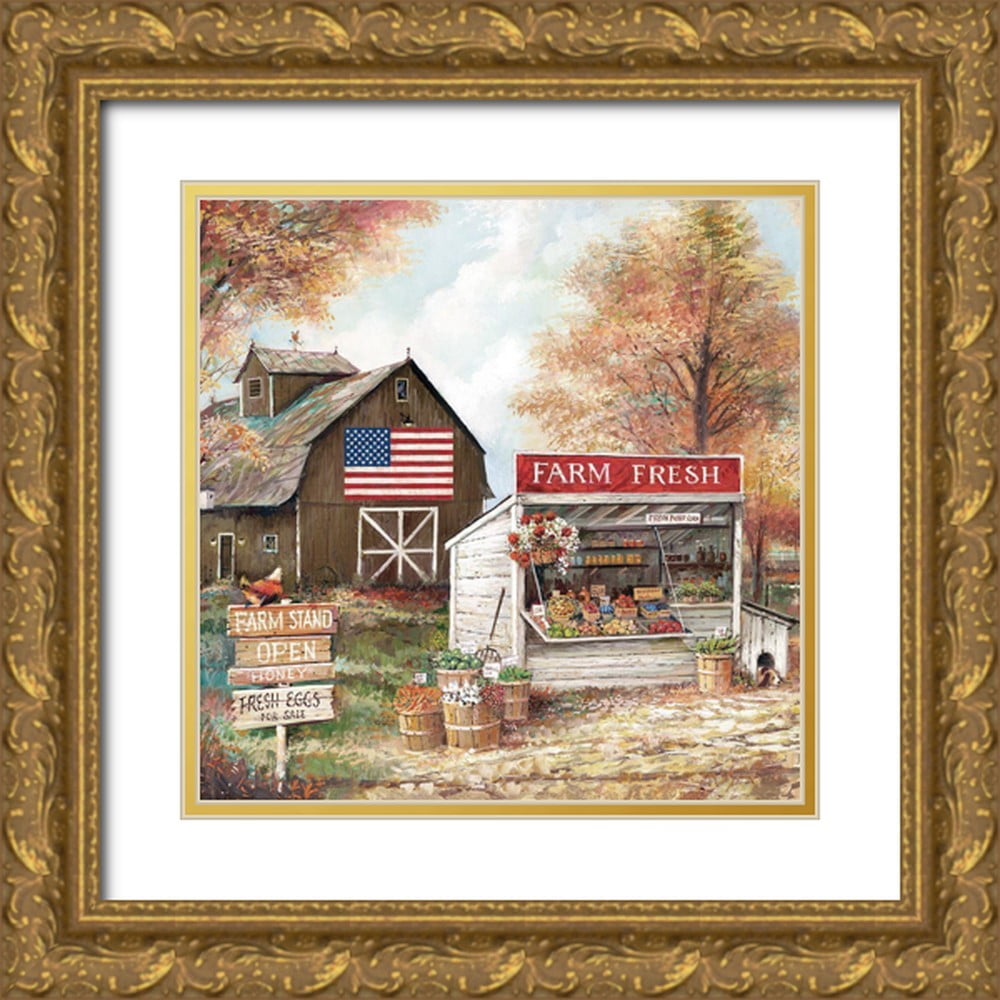 Manning, Ruane 20x20 Gold Ornate Wood Framed with Double Matting Museum ...